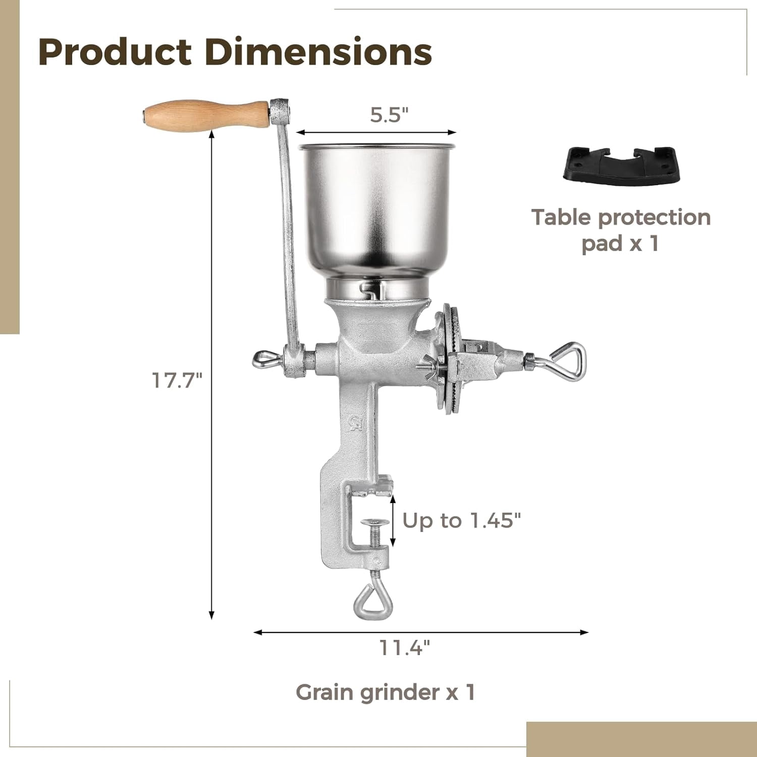 High Hopper Corn Grinder,Cast Iron Grain Grinder Manual Coffee Grinder ...