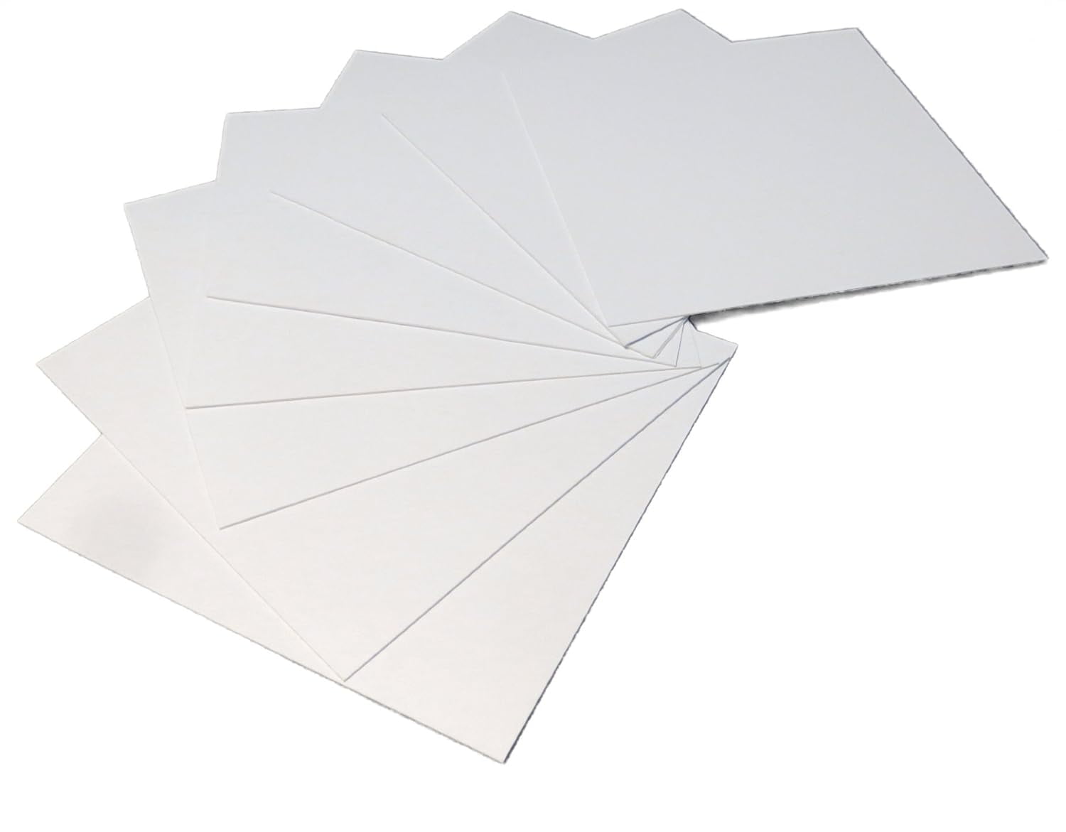 High Impact PolyStyrene Plastic Sheet - 8 pack - 12 x 12" White, Smooth, 1/16th thick HIPS ...