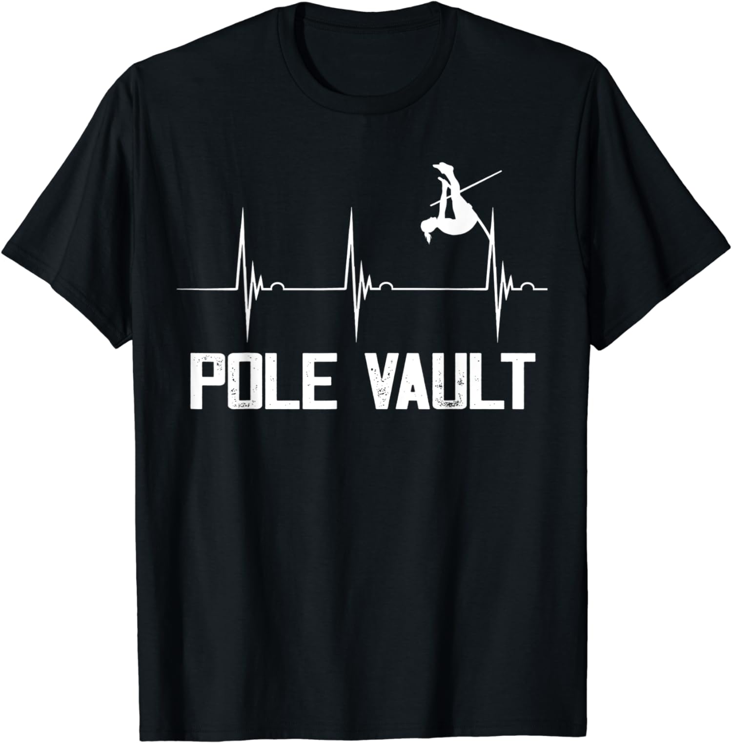 High Jumping Athlete Heartbeat EKG Pulse Pole Vault T-Shirt - Walmart.com