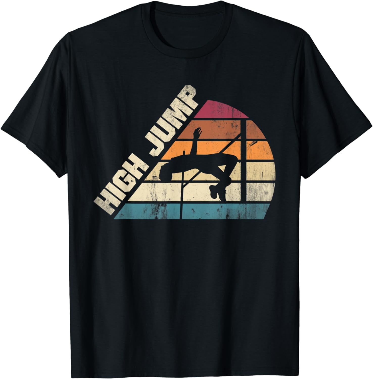High Jumping Jumper Track and Field High Jump Silhouette T-Shirt ...
