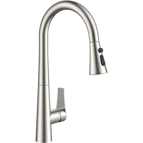 High Kitchen Faucet with Pull Down Sprayer Brushed Nickel, High Arc ...