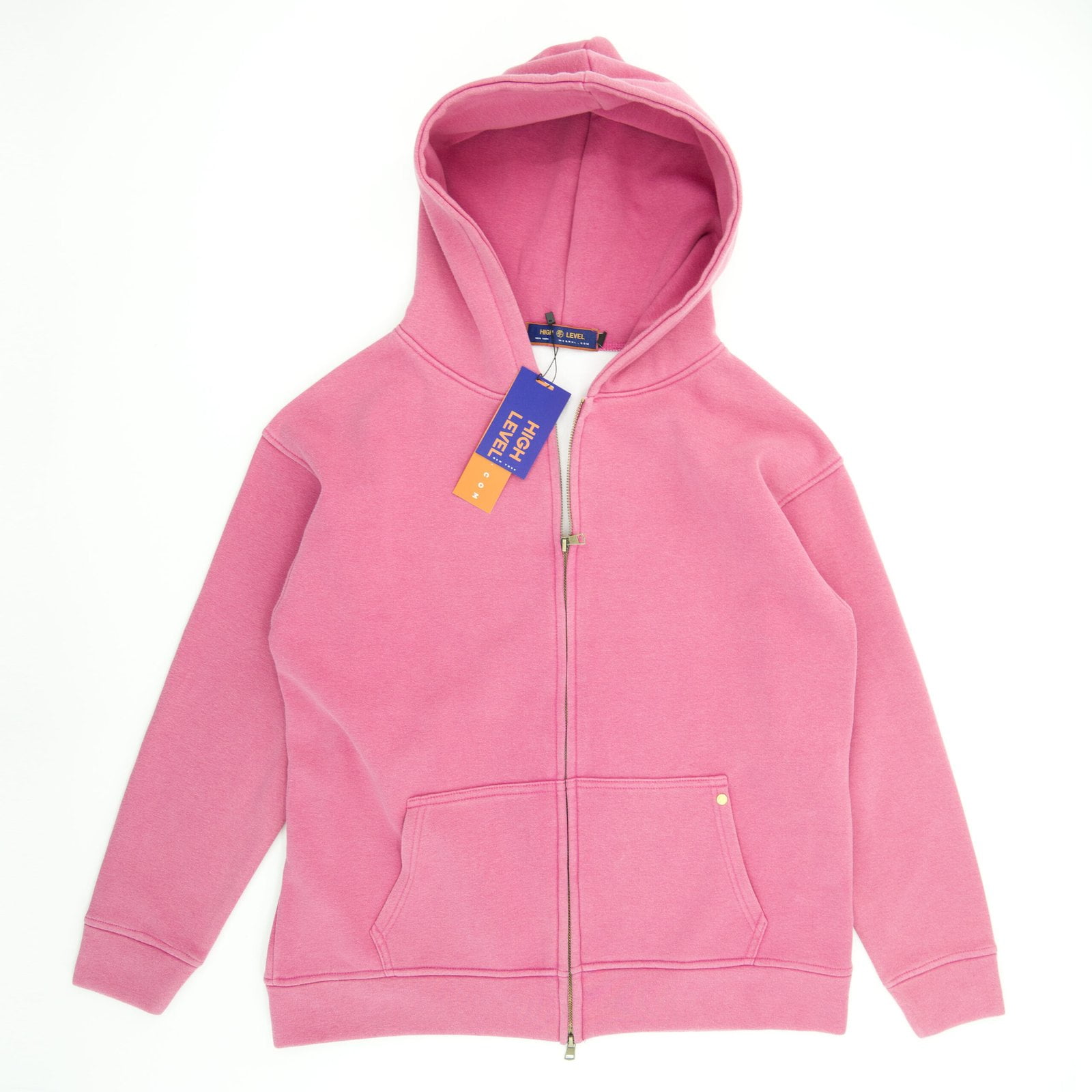 High Level HL Two-way Zip-up Hoodie Stone Washed Vintage Men Long ...