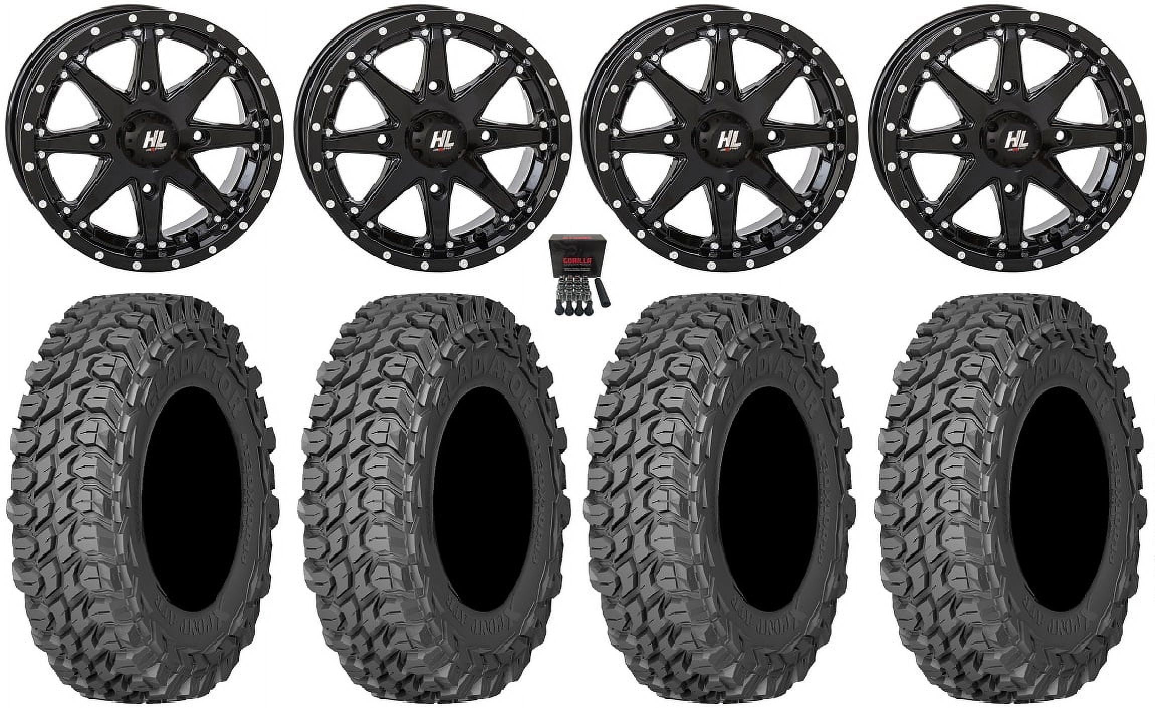 High Lifter HL10 14" Wheels Black 28" X Comp ATR Tires Yamaha Viking ...