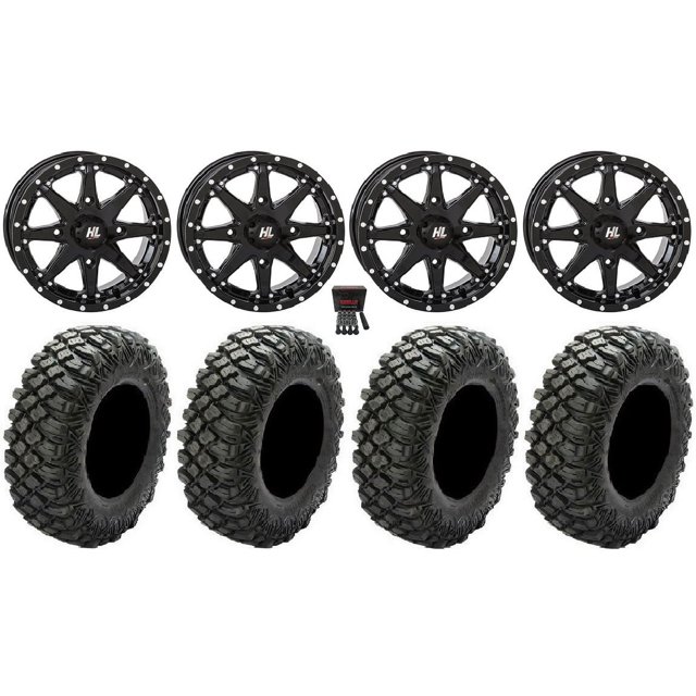 High Lifter HL10 14" Wheels Black 30" Crawler XG Tires Yamaha Viking ...