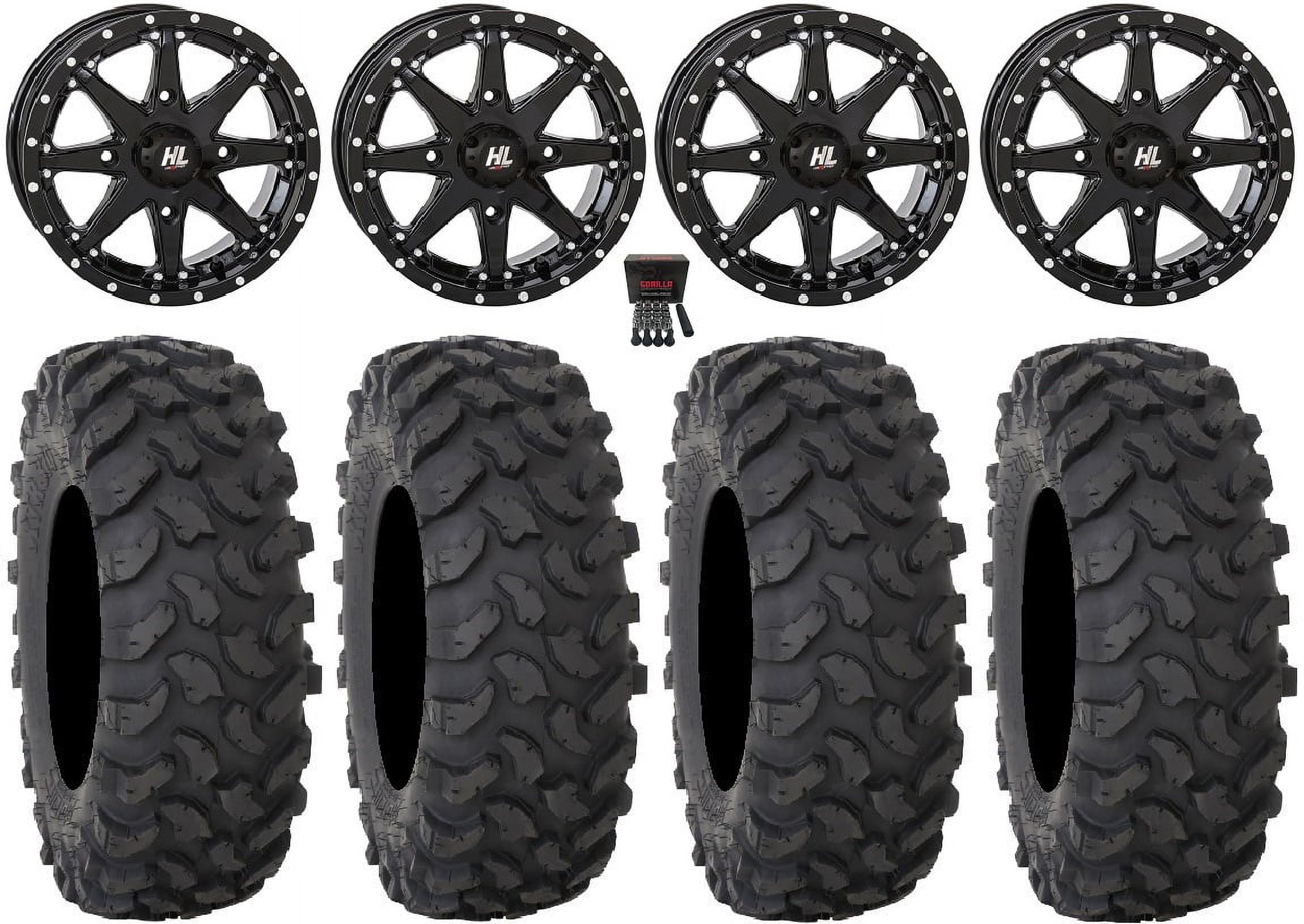High Lifter HL10 14" Wheels Black 30" XTR370 Tires Yamaha Viking ...
