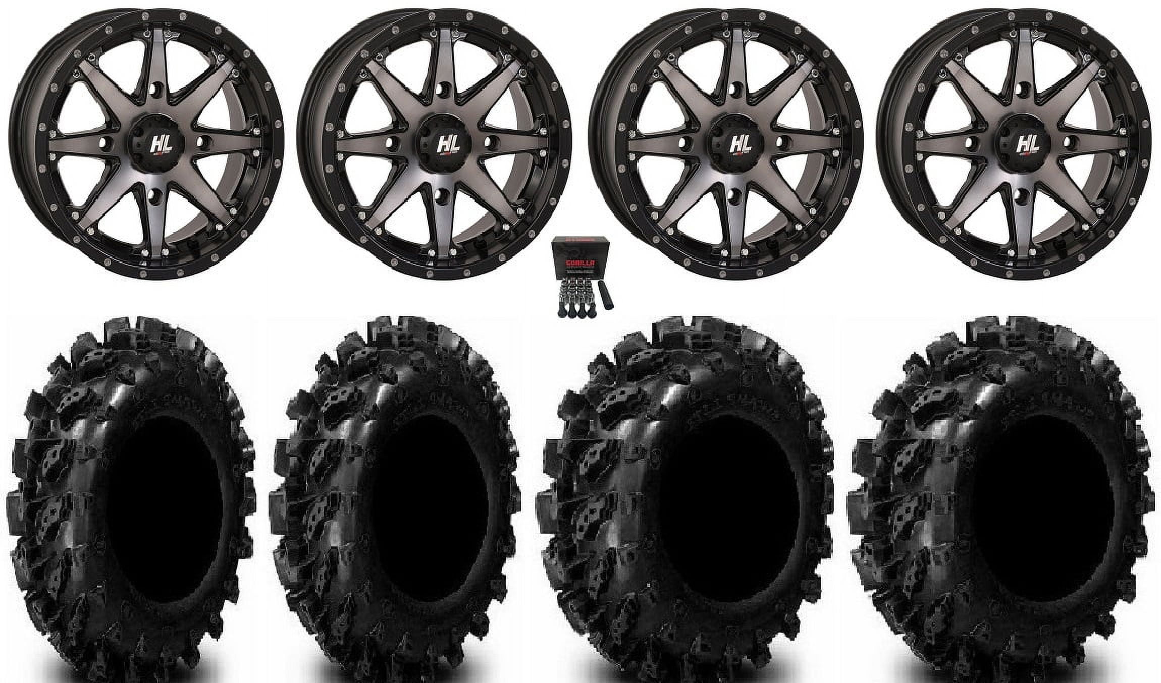 High Lifter HL10 14" Wheels Smoke 27" Swamp Lite Tires Honda Rincon ...