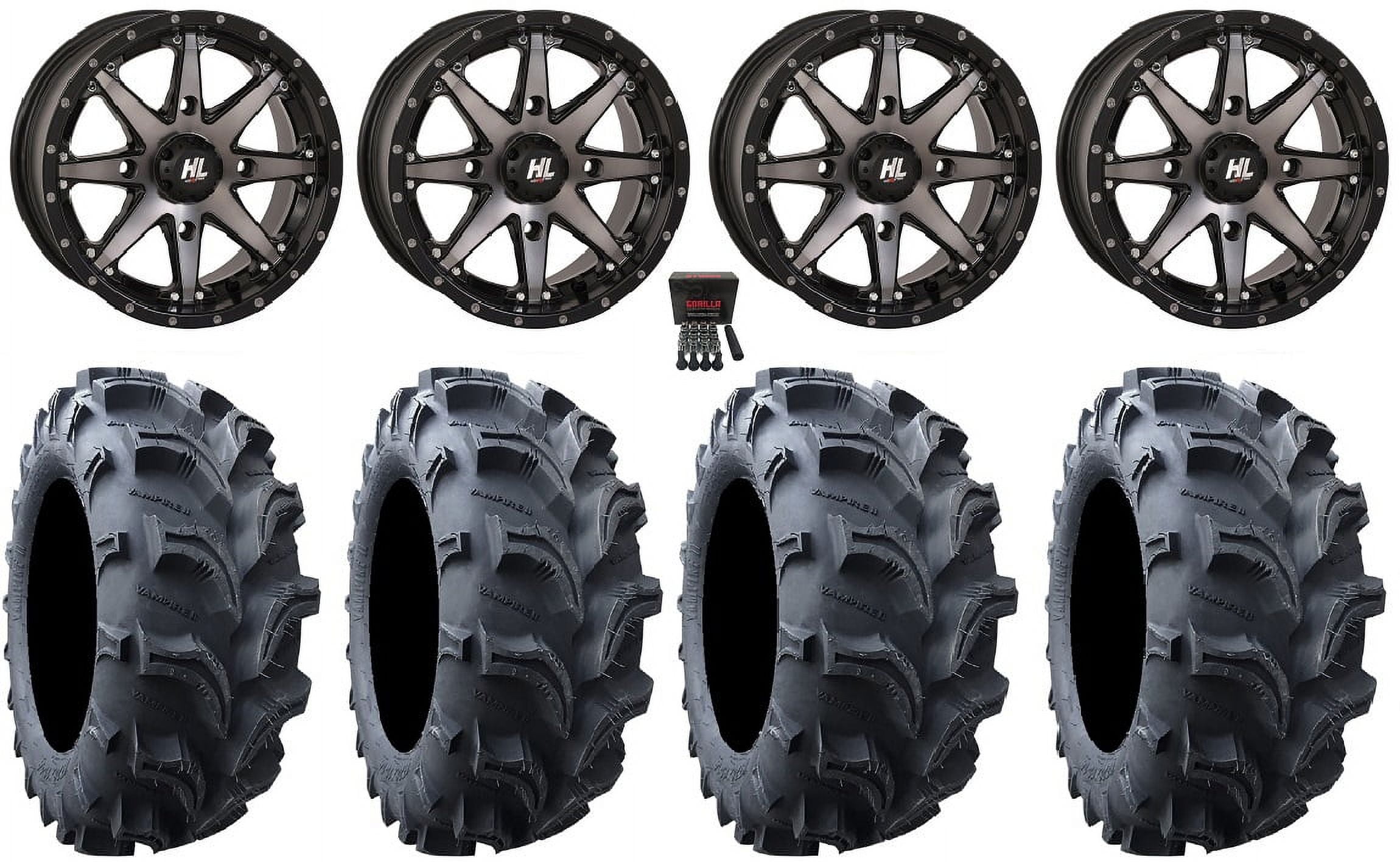 High Lifter HL10 14" Wheels Smoke 27" Vampire II Tires Honda Rincon ...