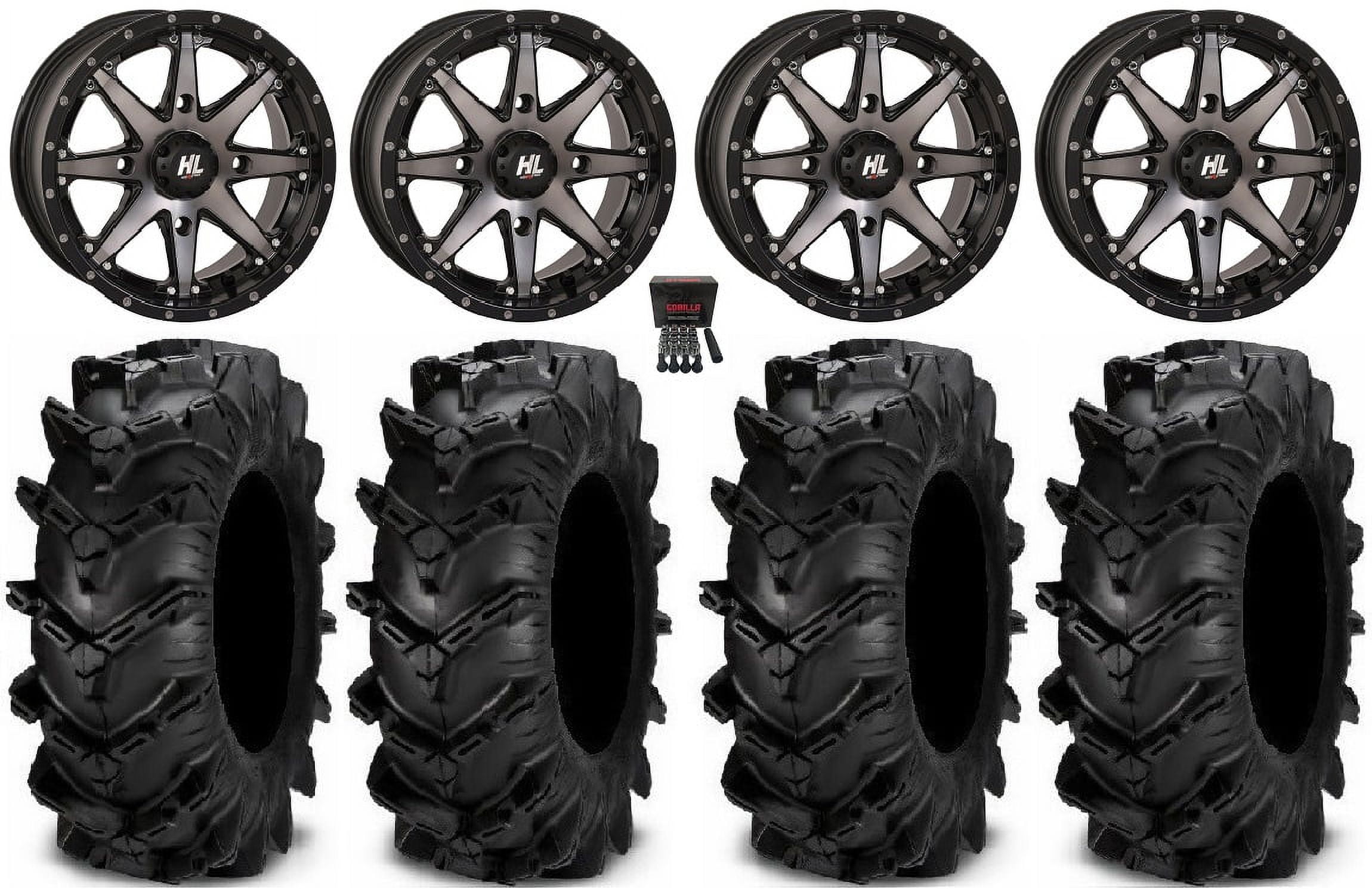 High Lifter HL10 14" Wheels Smoke 30" Cryptid Tires Honda Rincon Yamaha ...