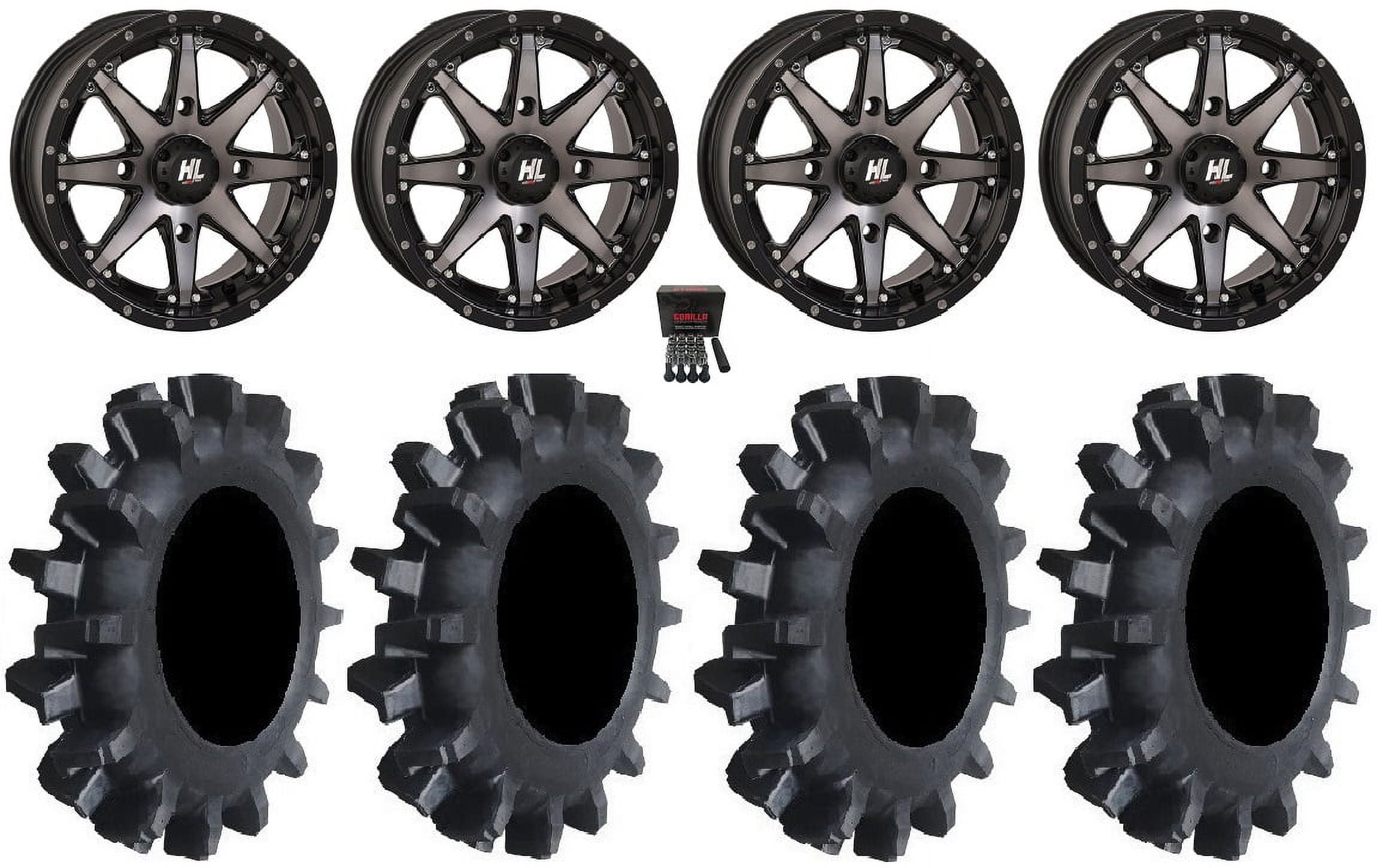 High Lifter HL10 14" Wheels Smoke 30" Interforce II Tires Yamaha Viking ...