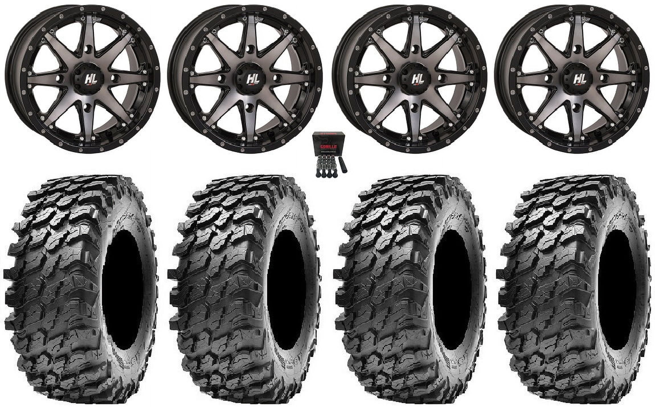 High Lifter HL10 14" Wheels Smoke 30" Rampage Tires Polaris RZR XP 1000 ...