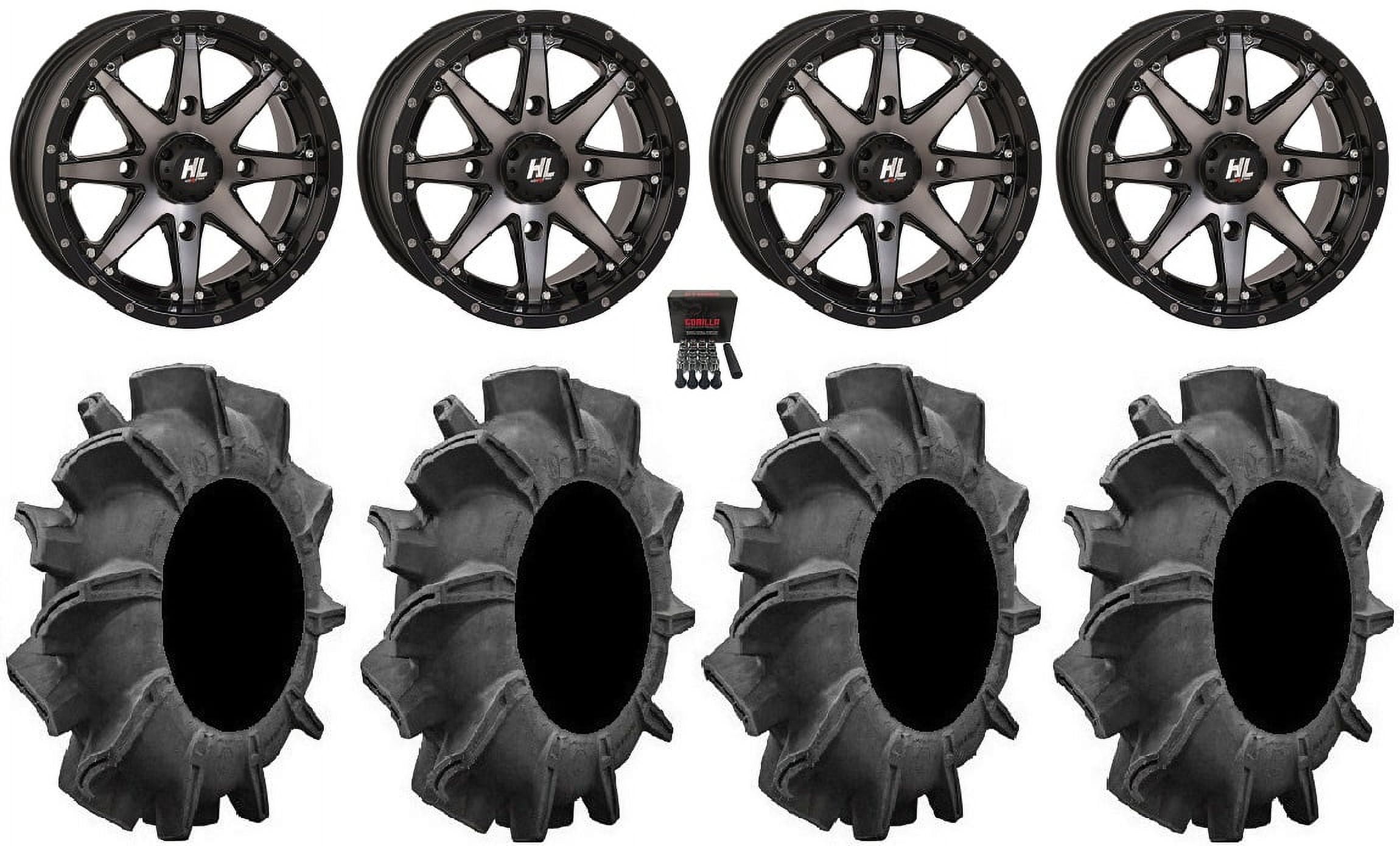 High Lifter HL10 14" Wheels Smoke 32" Assassinator Tires Polaris RZR XP 1000 / PRO XP / Ranger ...