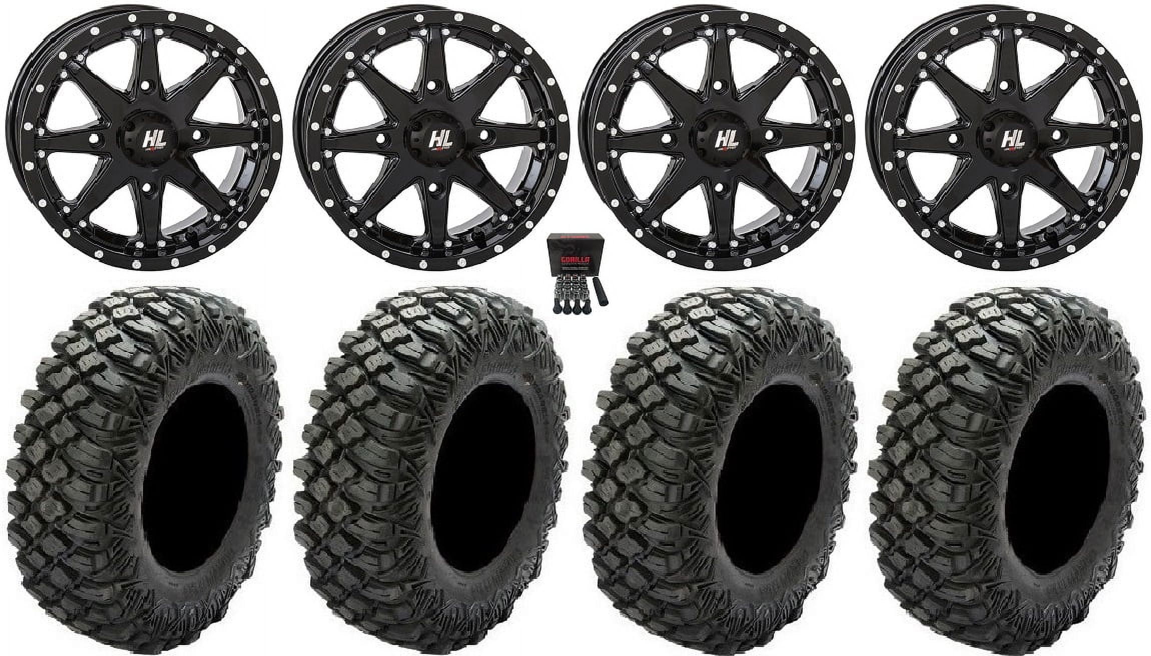 High Lifter HL10 15" Wheels Black 32" Crawler XG Tires Sportsman RZR ...