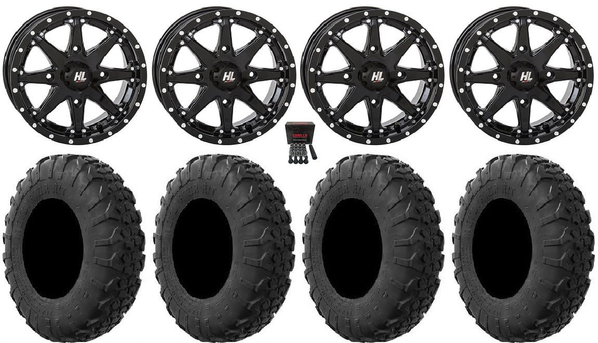 High Lifter HL10 15" Wheels Black 32" MotoVator R/T Tires Sportsman RZR ...