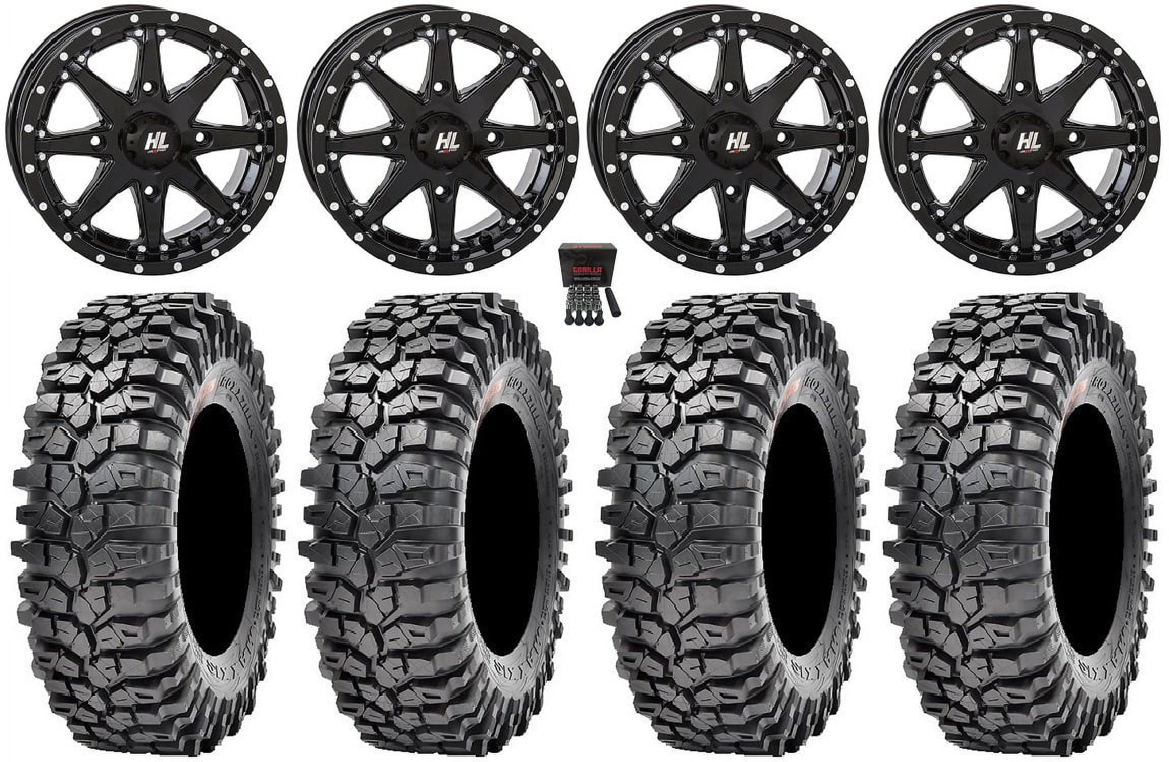 High Lifter HL10 15" Wheels Black 32" Roxxzilla 396 Tires Kawasaki Mule ...