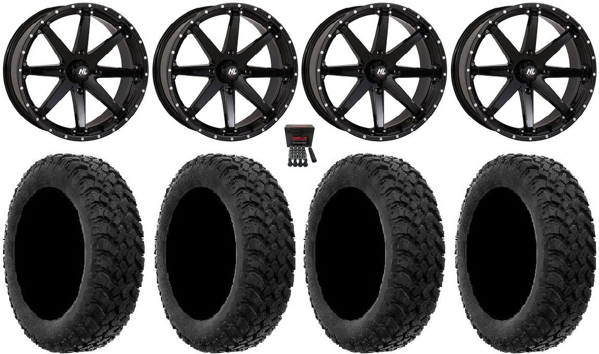High Lifter HL10 20" Wheels Black 34" MotoHammer Tires Can-Am Maverick ...