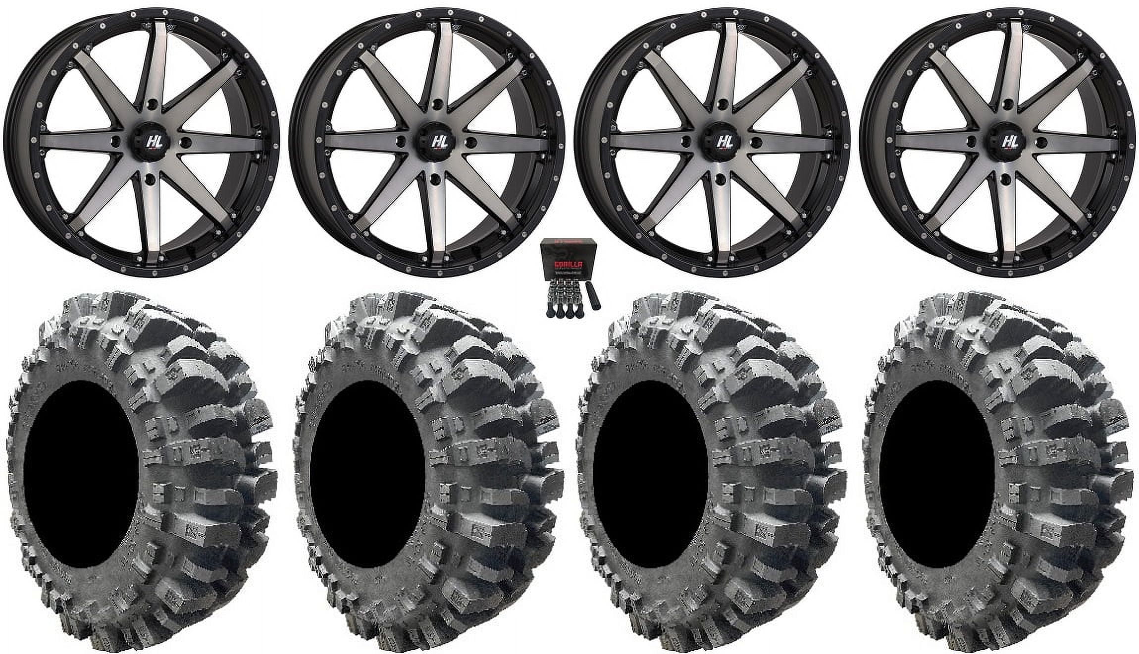 High Lifter HL10 20" Wheels Smoke 33" Bogger Tires Polaris RZR XP 1000 ...