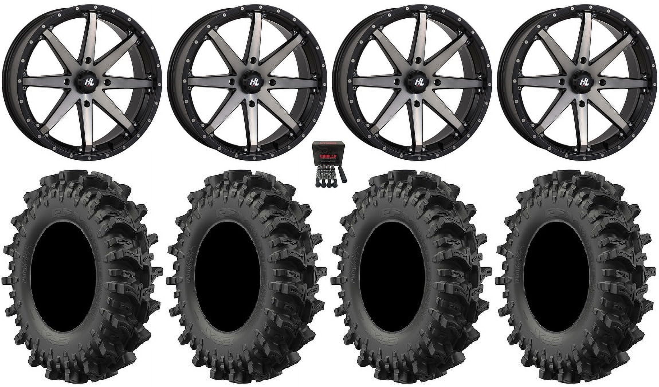 High Lifter HL10 20" Wheels Smoke 33" MotoSlayer Tires Polaris RZR XP ...