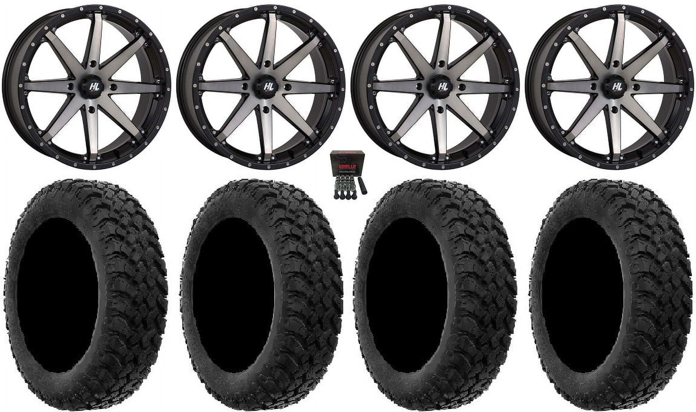 High Lifter HL10 20" Wheels Smoke 34" MotoHammer Tires Can-Am Commander ...