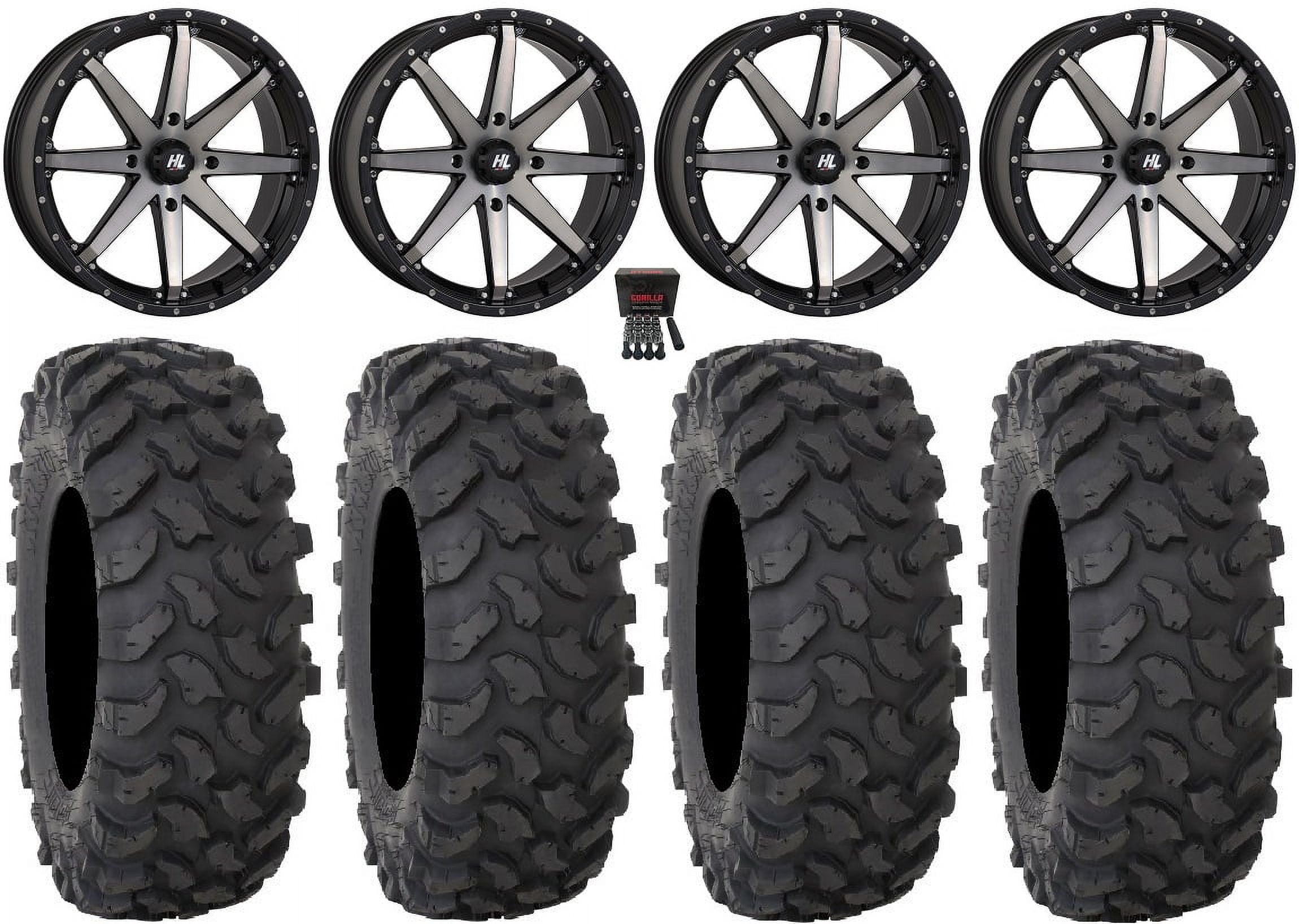 High Lifter HL10 20" Wheels Smoke 35" XTR370 Tires Can-Am Maverick X3 ...