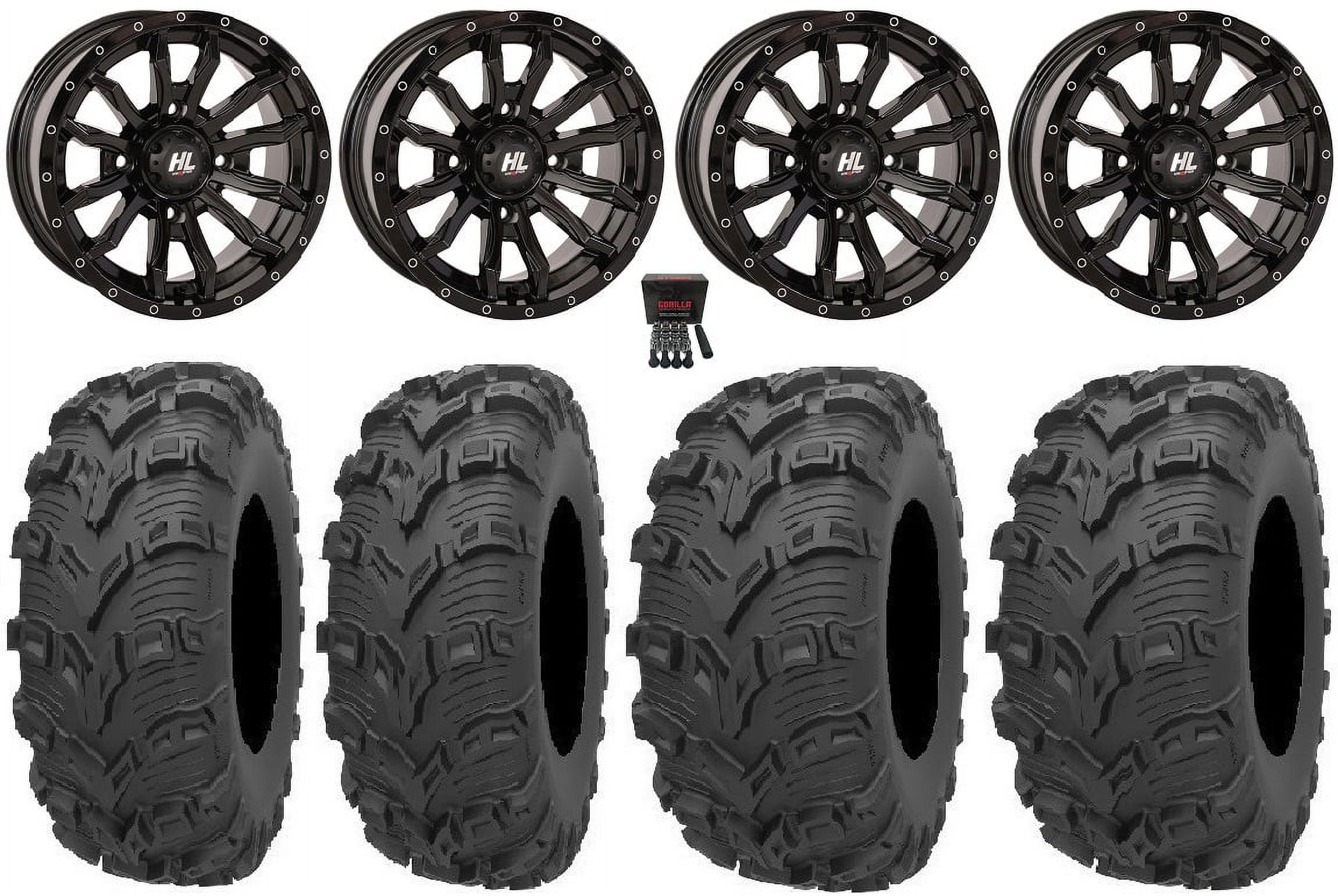 High Lifter HL21 14" Wheels Bk 28" Bear Claw EVO Tires Sportsman RZR ...