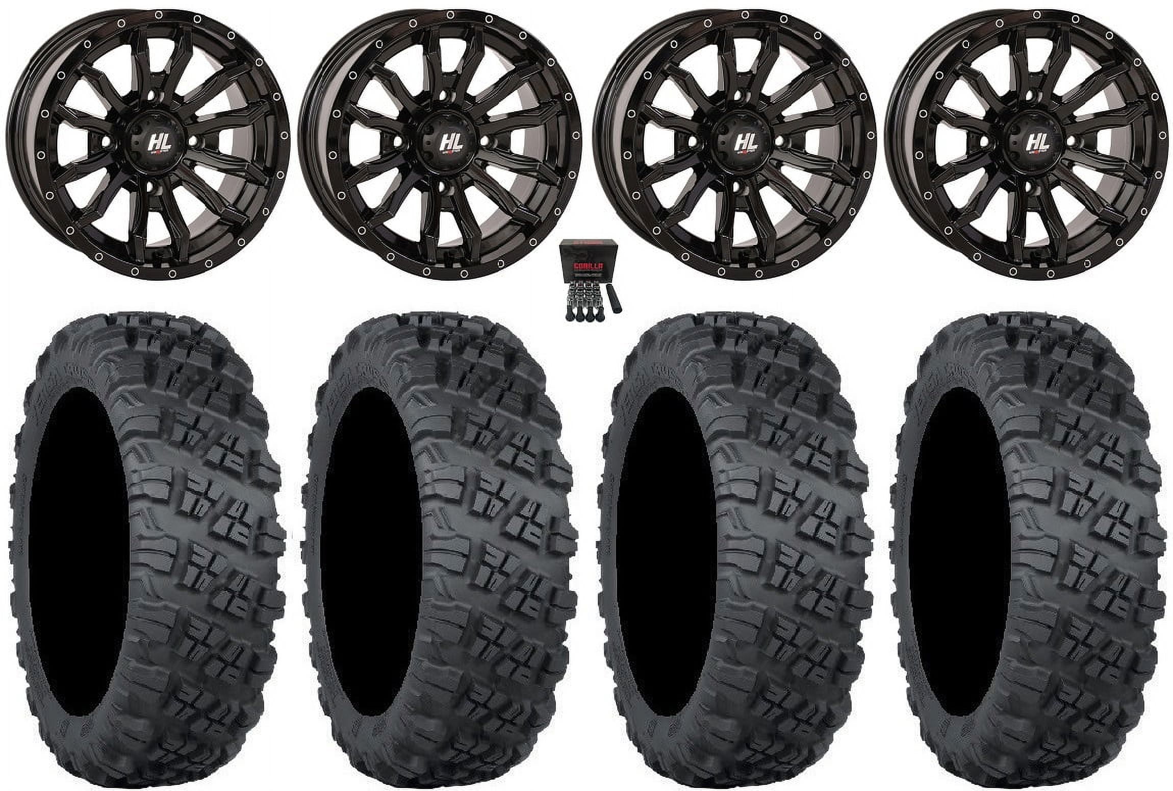 High Lifter HL21 14" Wheels Bk 28" Versa Cross V3 Tires Kawasaki Mule ...