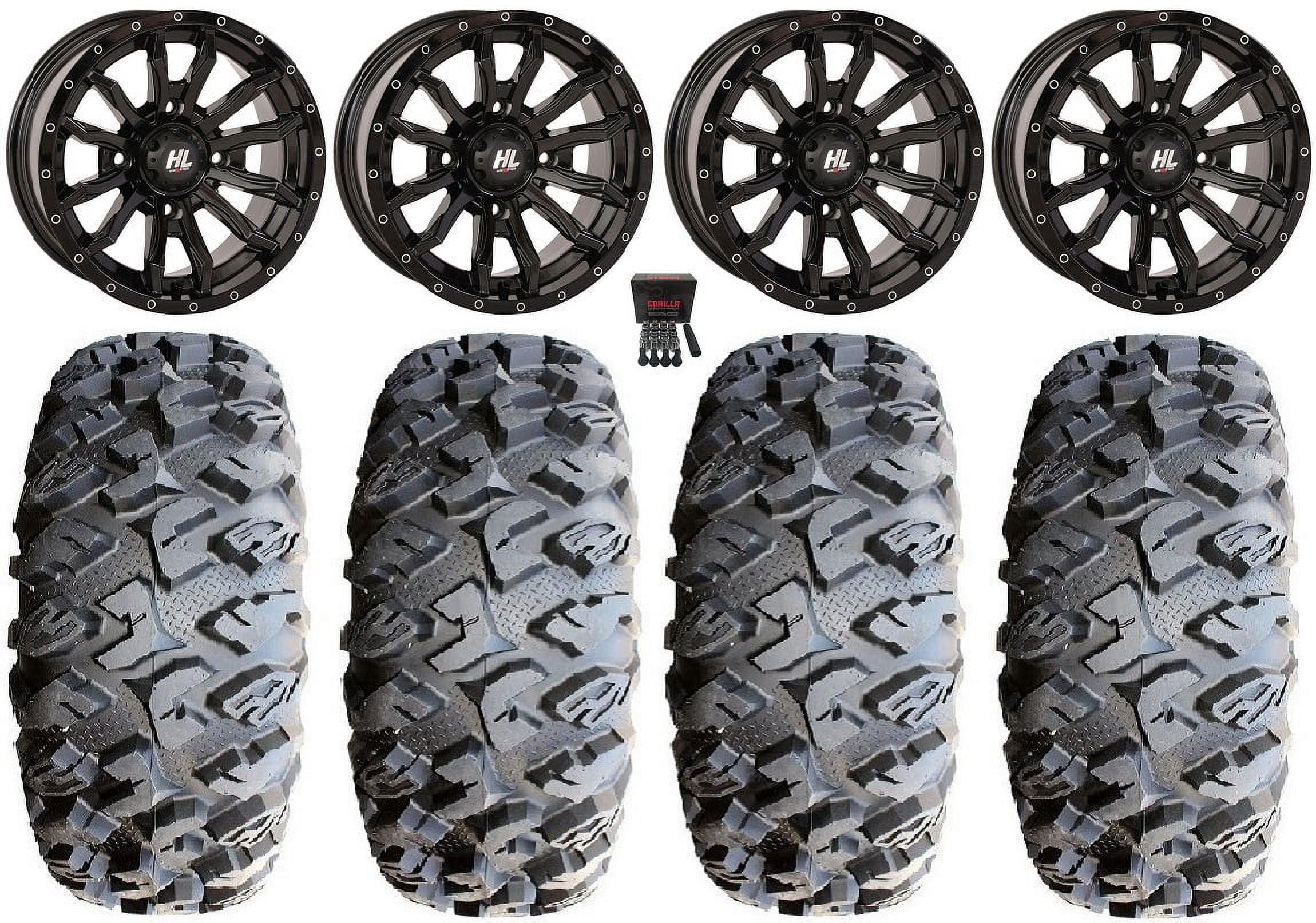High Lifter HL21 14" Wheels Black 27" MotoClaw Tires Can-Am Maverick X3 ...