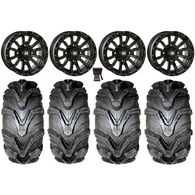 High Lifter HL21 14" Wheels Black 27" MotoMax Tires Polaris RZR XP 1000 ...