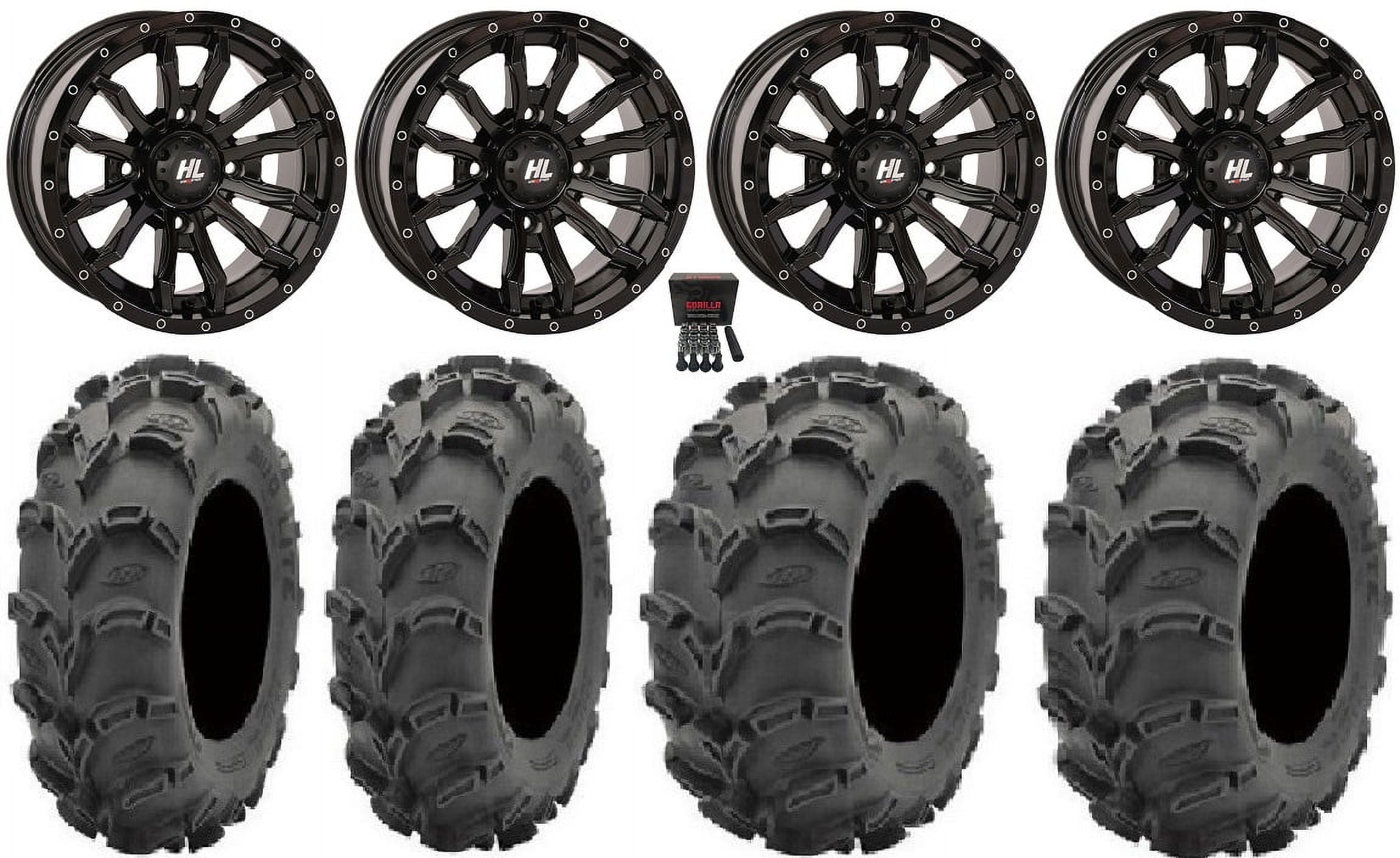 High Lifter HL21 14" Wheels Black 28" Mud Lite XL Tires Sportsman RZR ...