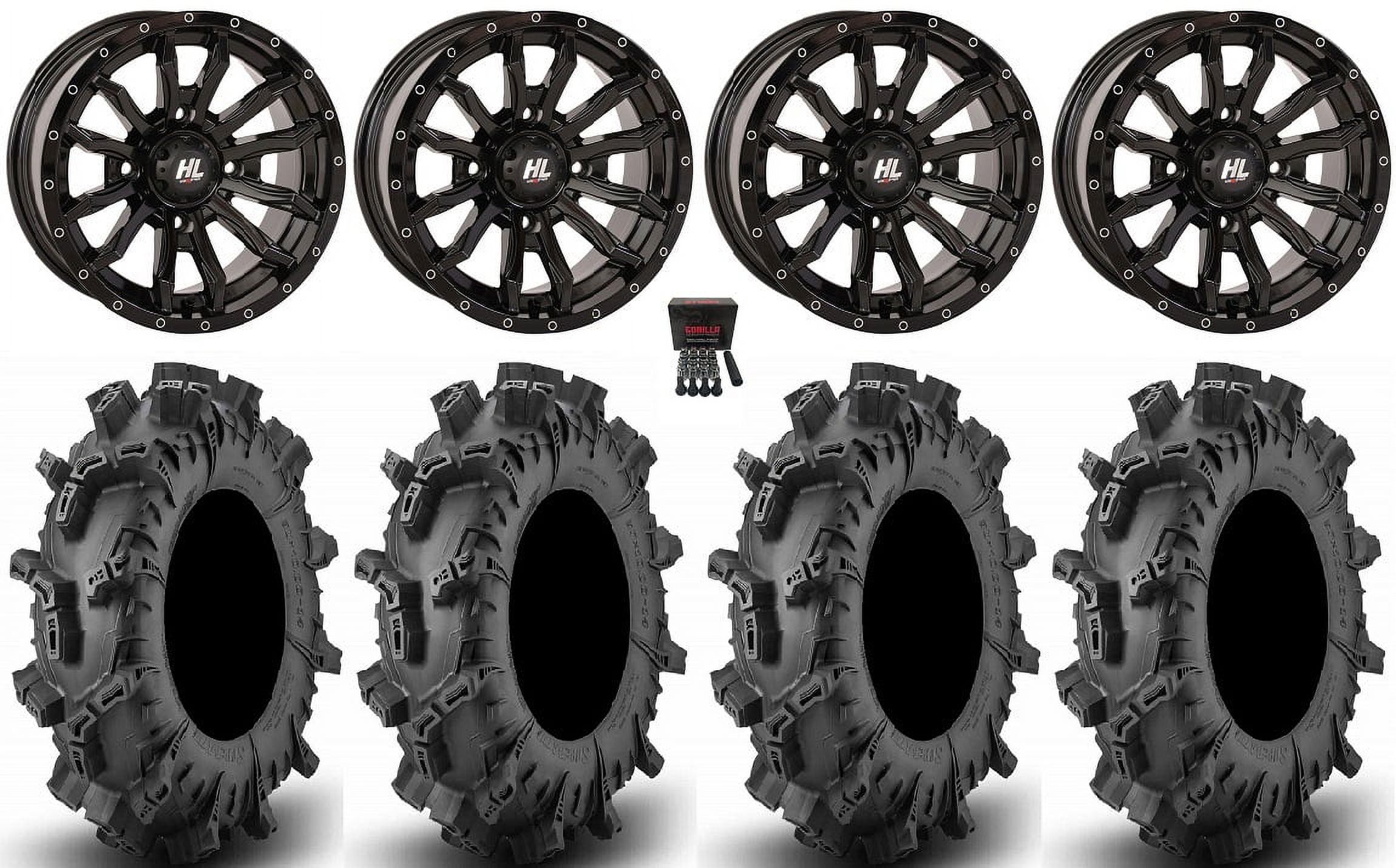 High Lifter HL21 14" Wheels Black 30" Terminator Max Tires Polaris RZR XP 1000 / PRO XP / Ranger ...