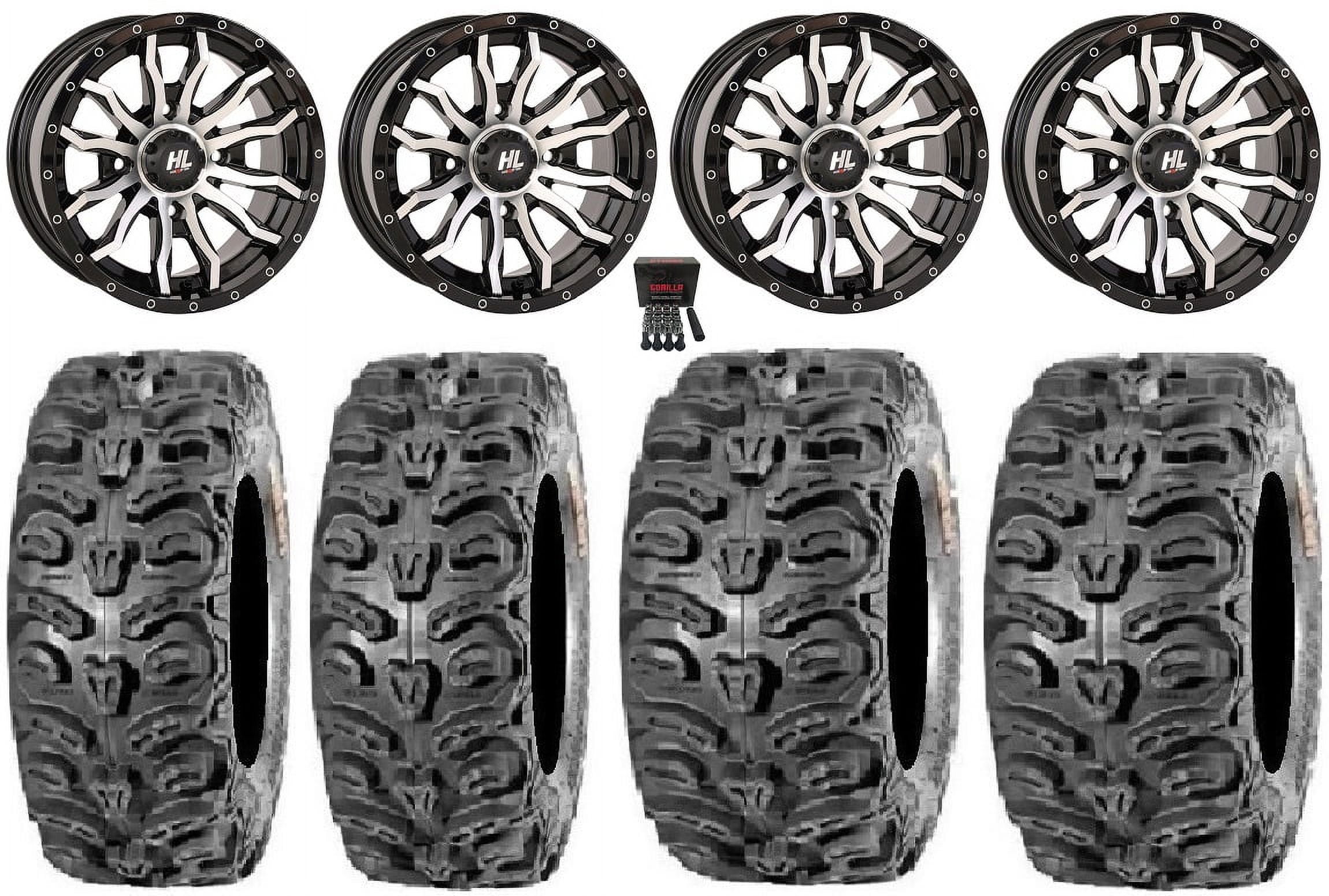 High Lifter HL21 14" Wheels Machined 28" Bear Claw HTR Tires Can-Am ...