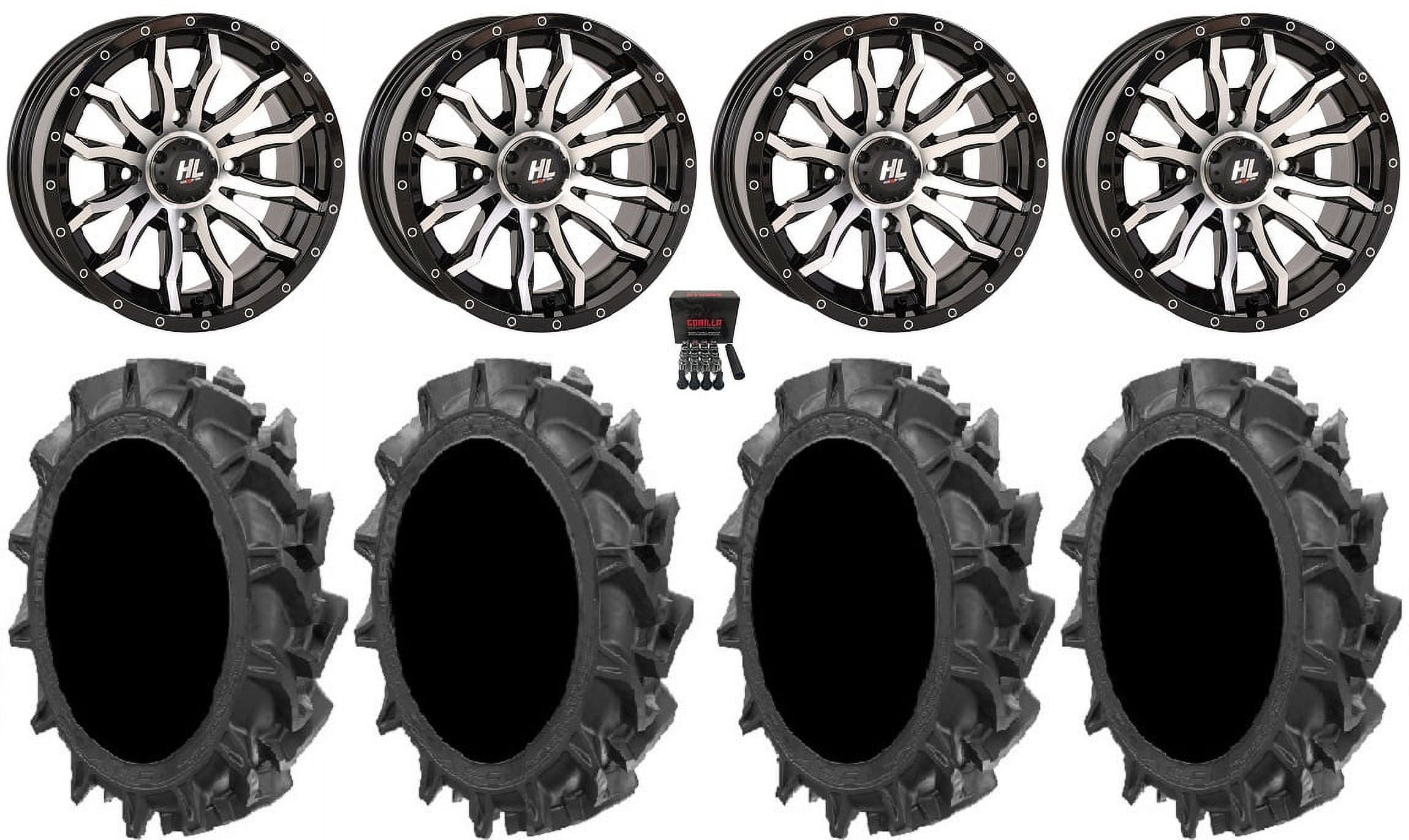 High Lifter HL21 14" Wheels Machined 28" MotoHavok Tires Polaris RZR XP ...