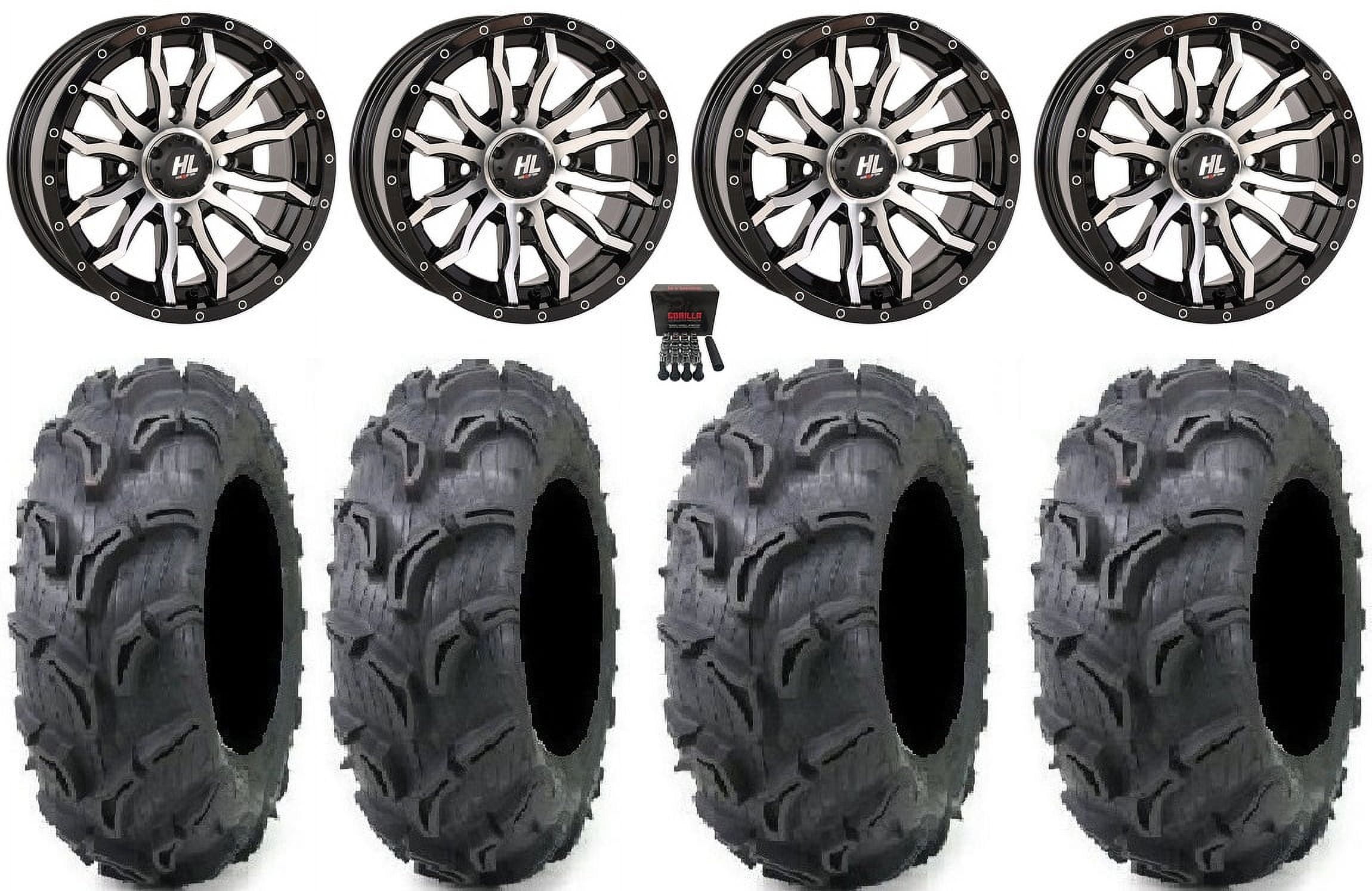 High Lifter HL21 14" Wheels Machined 30" Zilla Tires Polaris RZR XP ...