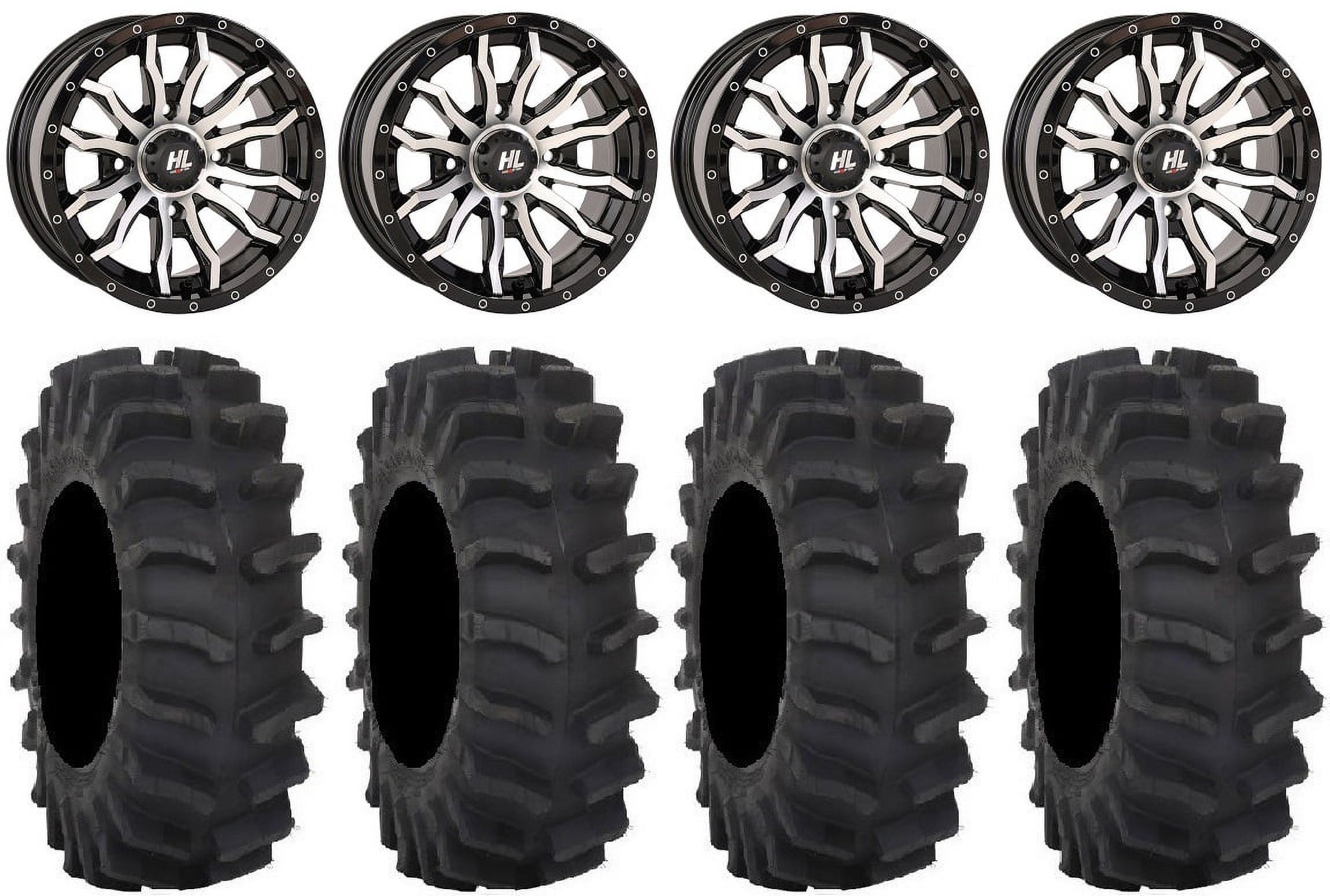 High Lifter HL21 14" Wheels Machined 31" XM310 Tires Kawasaki Teryx ...