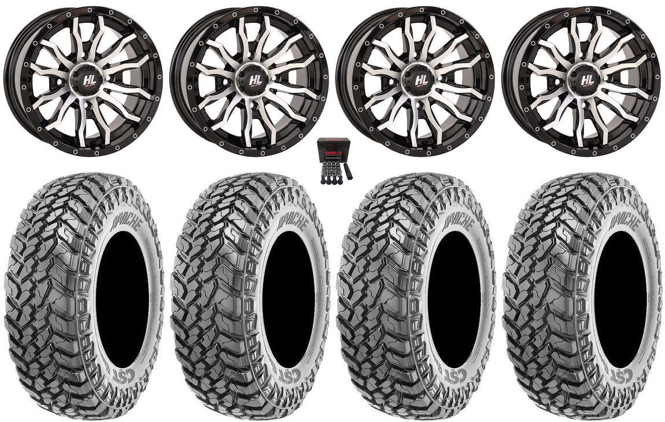 High Lifter HL21 14" Wheels Machined 32" Apache Tires Sportsman RZR ...