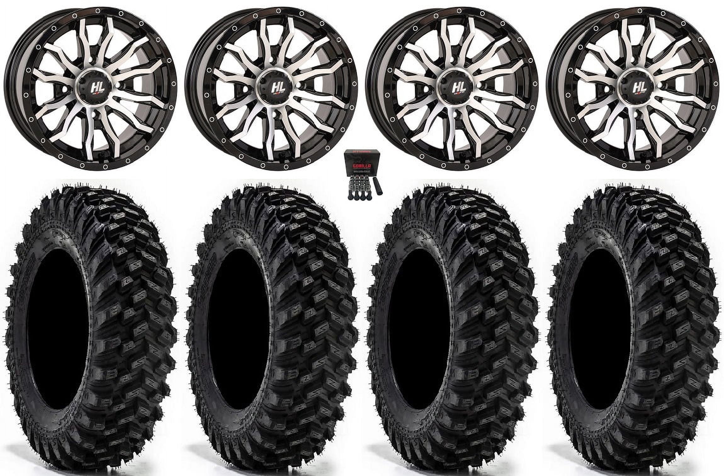 High Lifter HL21 14" Wheels Machined 34" Warrior XT Tires Polaris RZR ...
