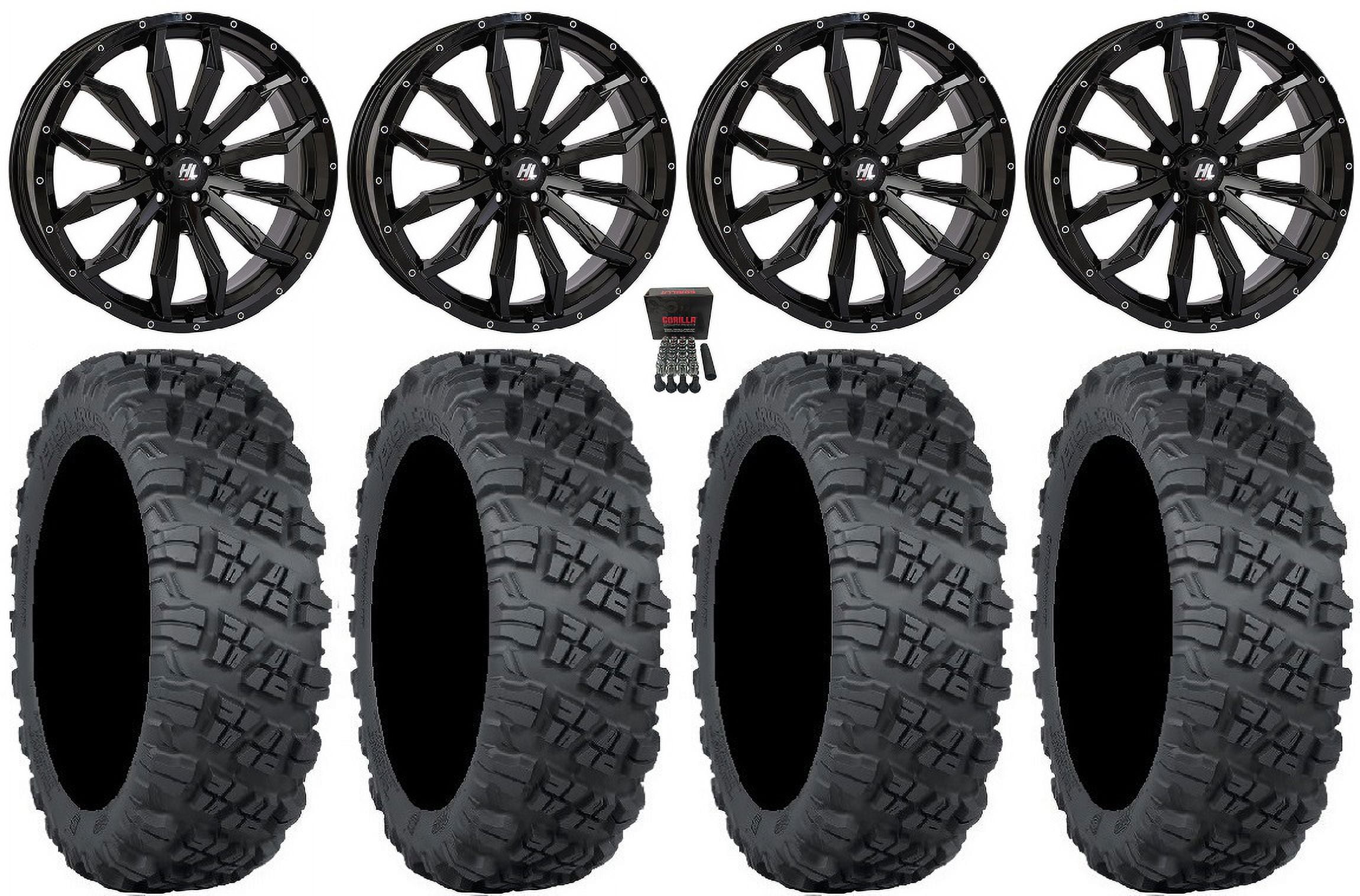 High Lifter HL21 20" Wheels Bk 33" Versa Cross V3 Tires Polaris RZR ...