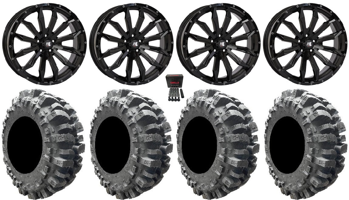 High Lifter HL21 20" Wheels Bk 35" Bogger Tires Polaris RZR Turbo R ...