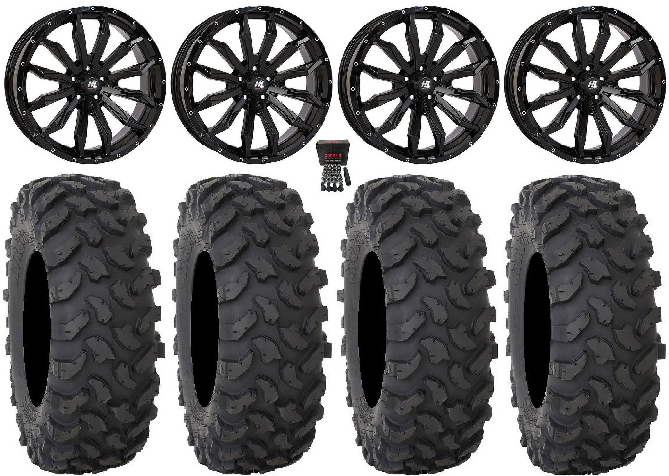 High Lifter HL21 20" Wheels Bk 35" XTR370 Tires Polaris RZR Turbo R ...