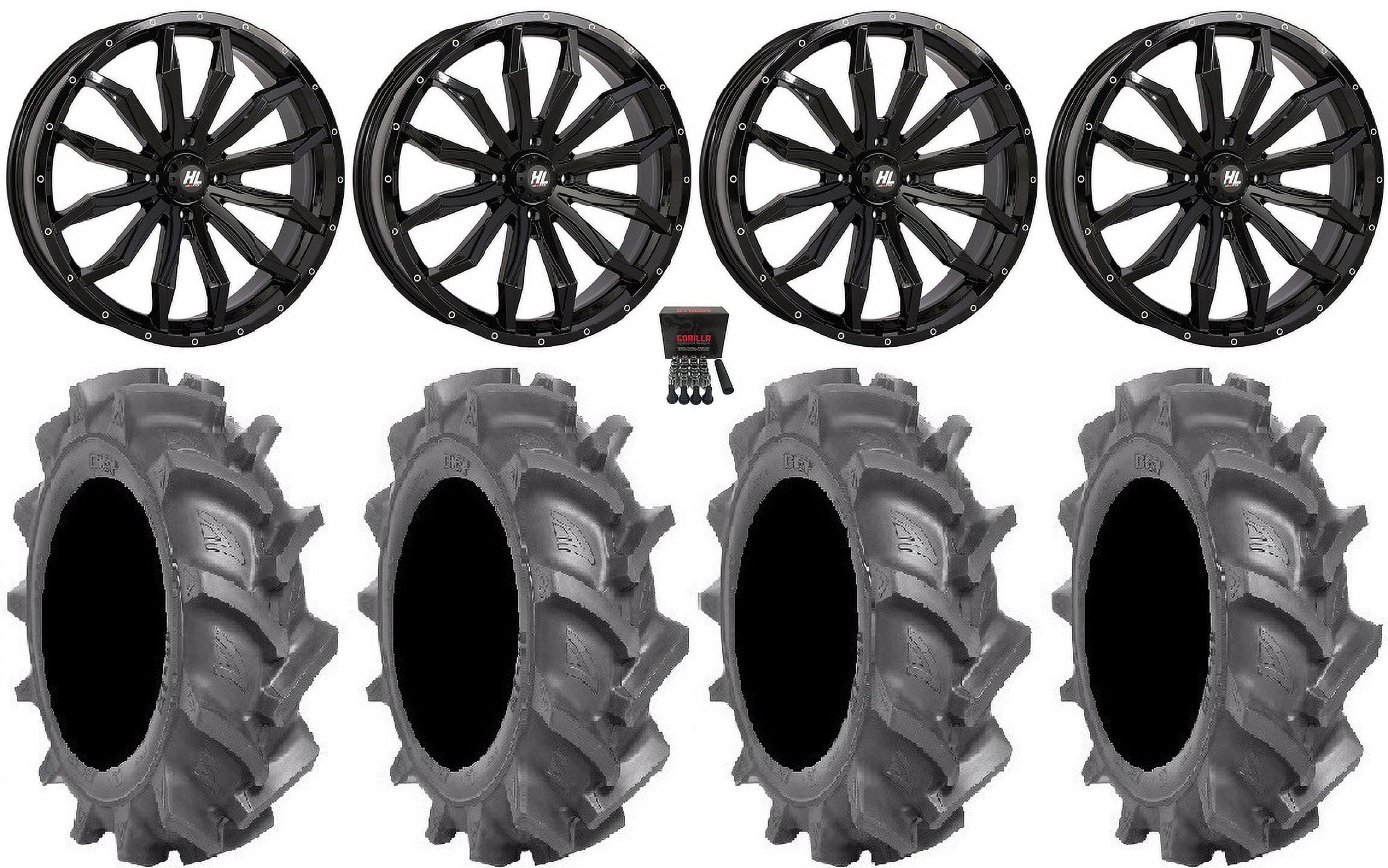 High Lifter HL21 22" Wheels Black 35" BKT AT 171 Tires Sportsman RZR ...
