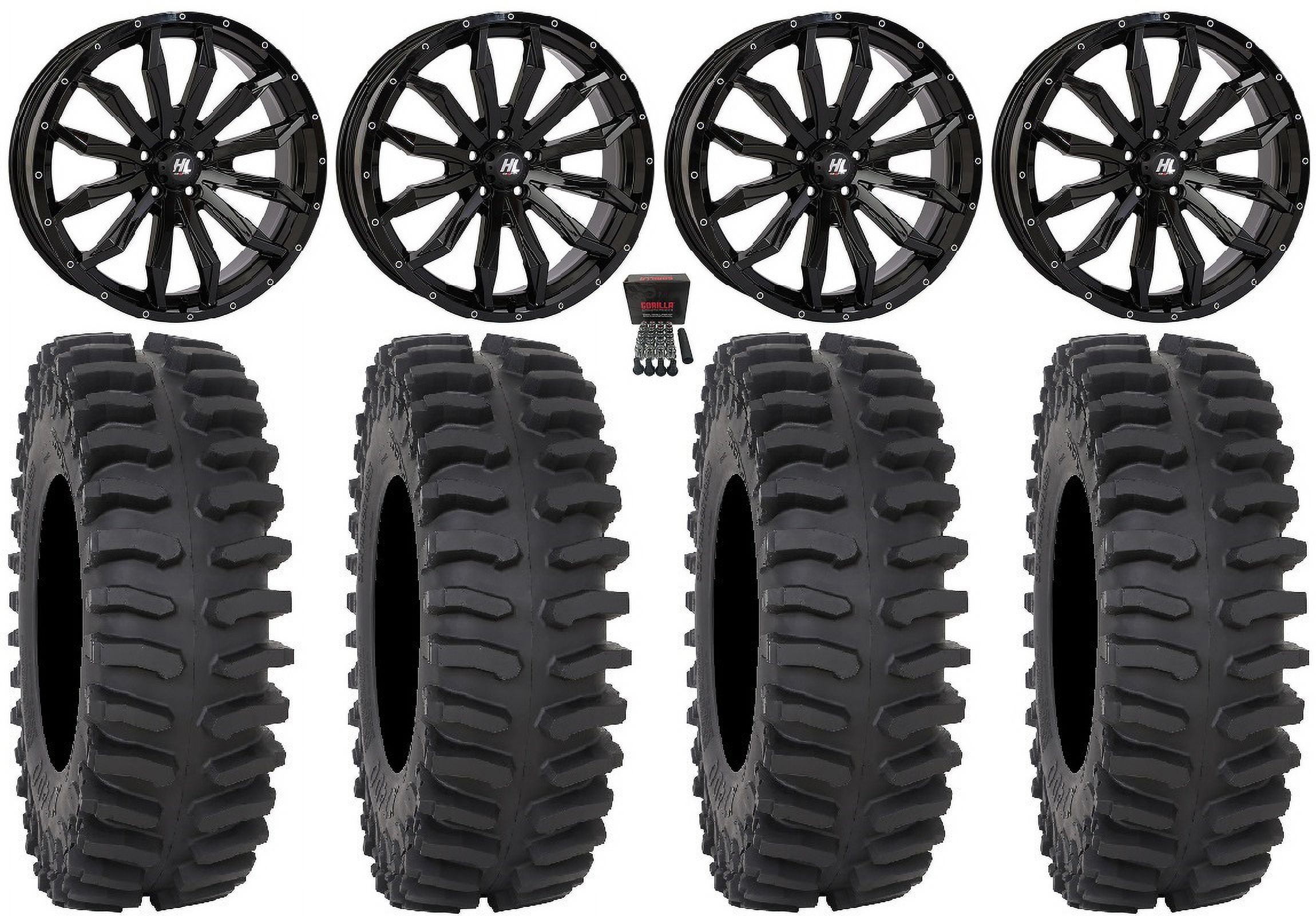 High Lifter HL21 22" Wheels Black 37" XT400 Tires Polaris RZR Turbo R ...