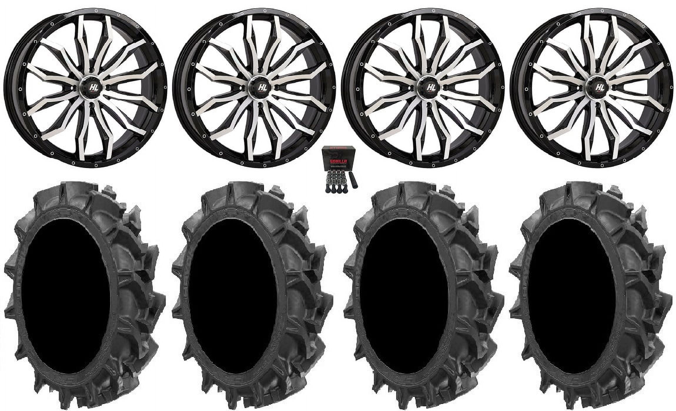 High Lifter HL21 22" Wheels Machined 37" MotoHavok Tires Sportsman RZR ...