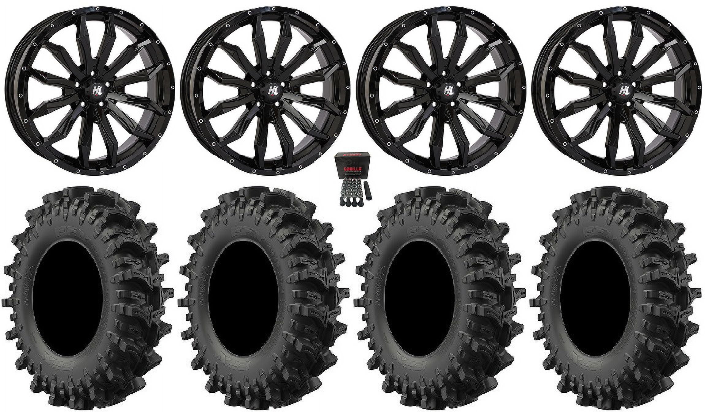 High Lifter HL21 24" Wheels Bk 50" MotoSlayer Tires Polaris RZR Turbo R ...