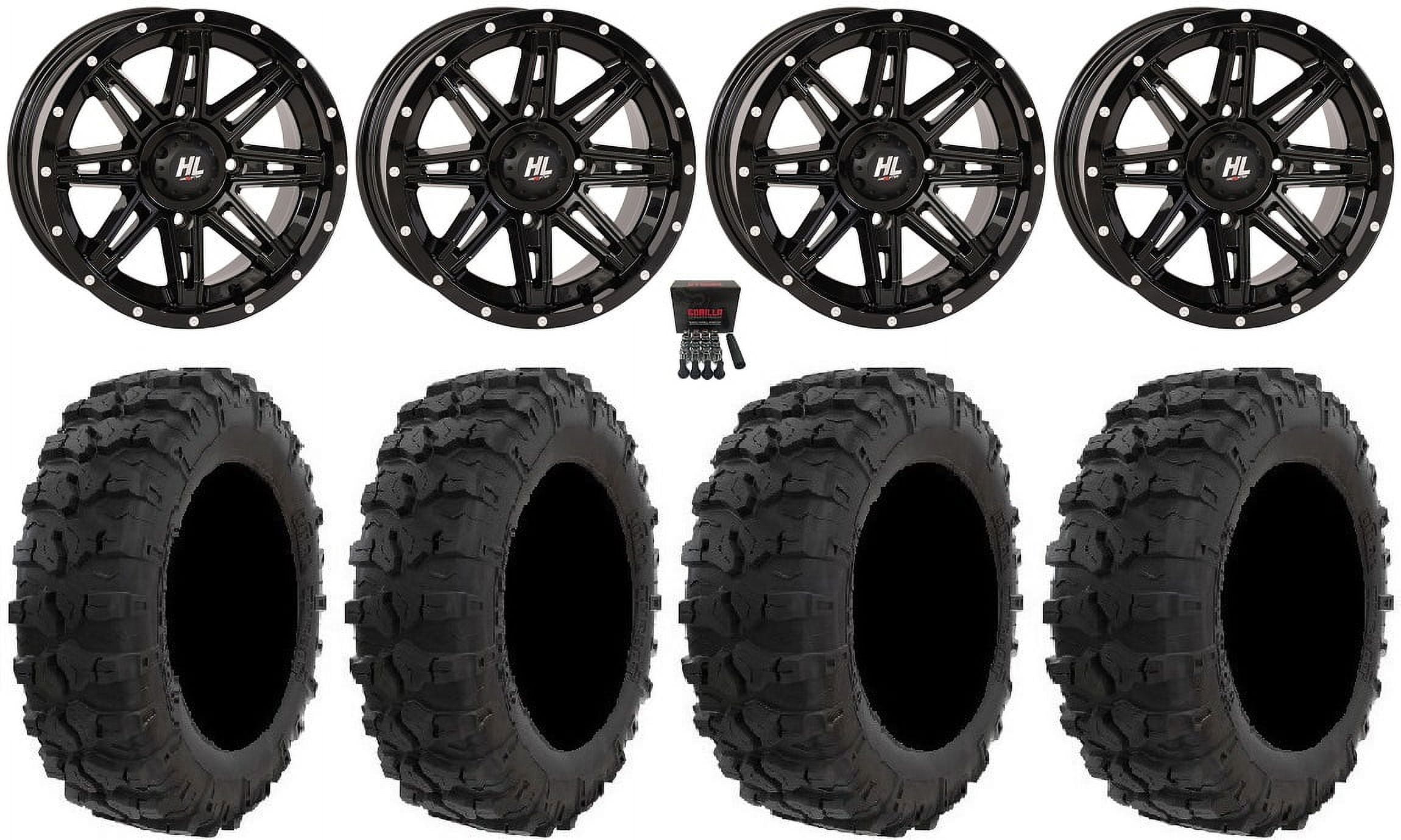 High Lifter HL22 14" Wheels Black 26" Dual Threat Tires Polaris RZR XP 1000 / PRO XP / Ranger XP ...
