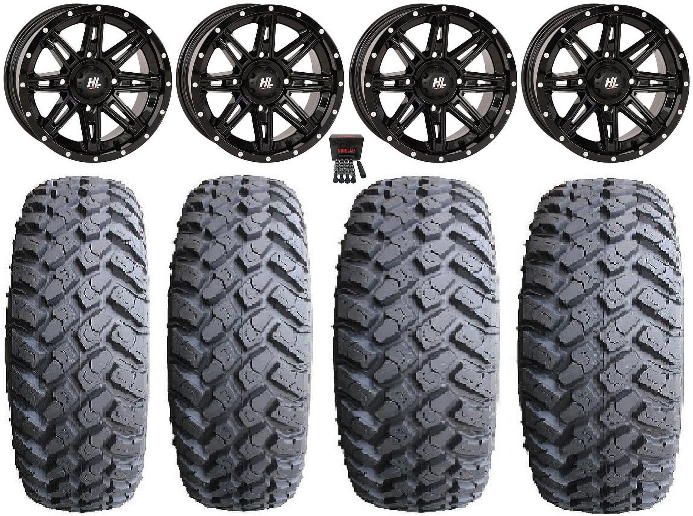 High Lifter HL22 14" Wheels Black 27" MotoHammer Tires Can-Am Maverick ...