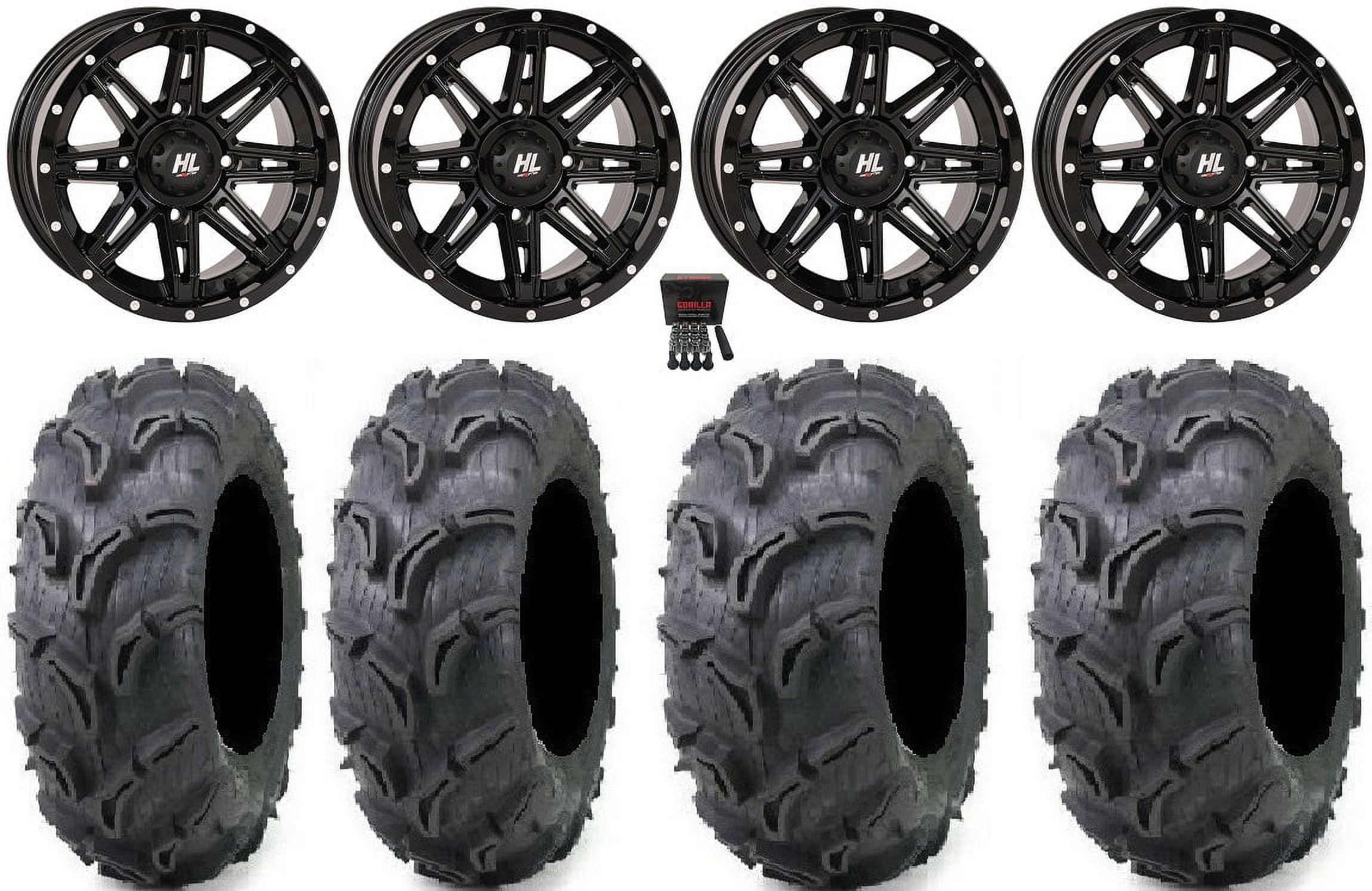 High Lifter HL22 14" Wheels Black 27" Zilla Tires Sportsman RZR Ranger ...