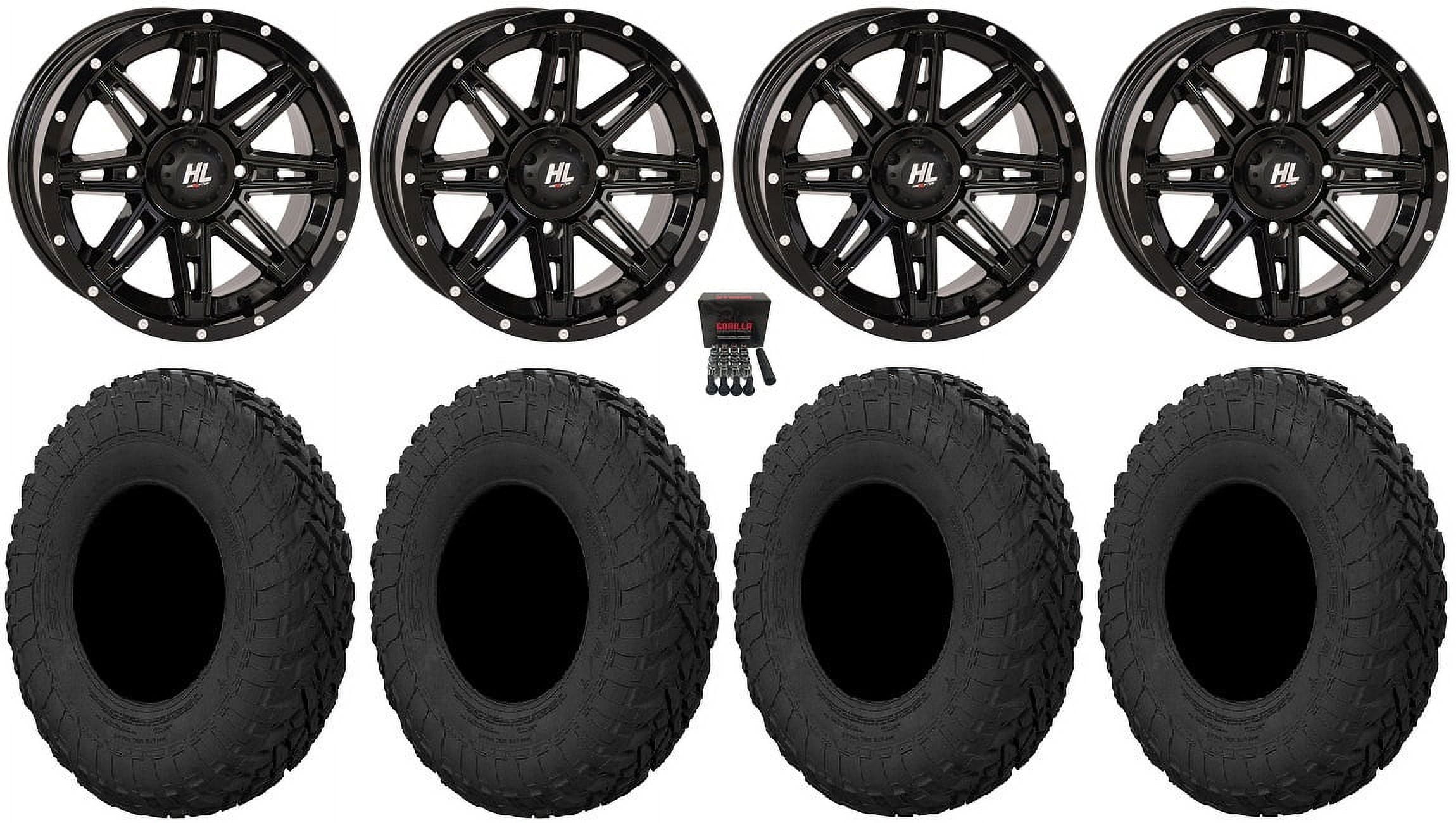 High Lifter HL22 14" Wheels Black 30" Gripper R/T Tires Sportsman RZR ...