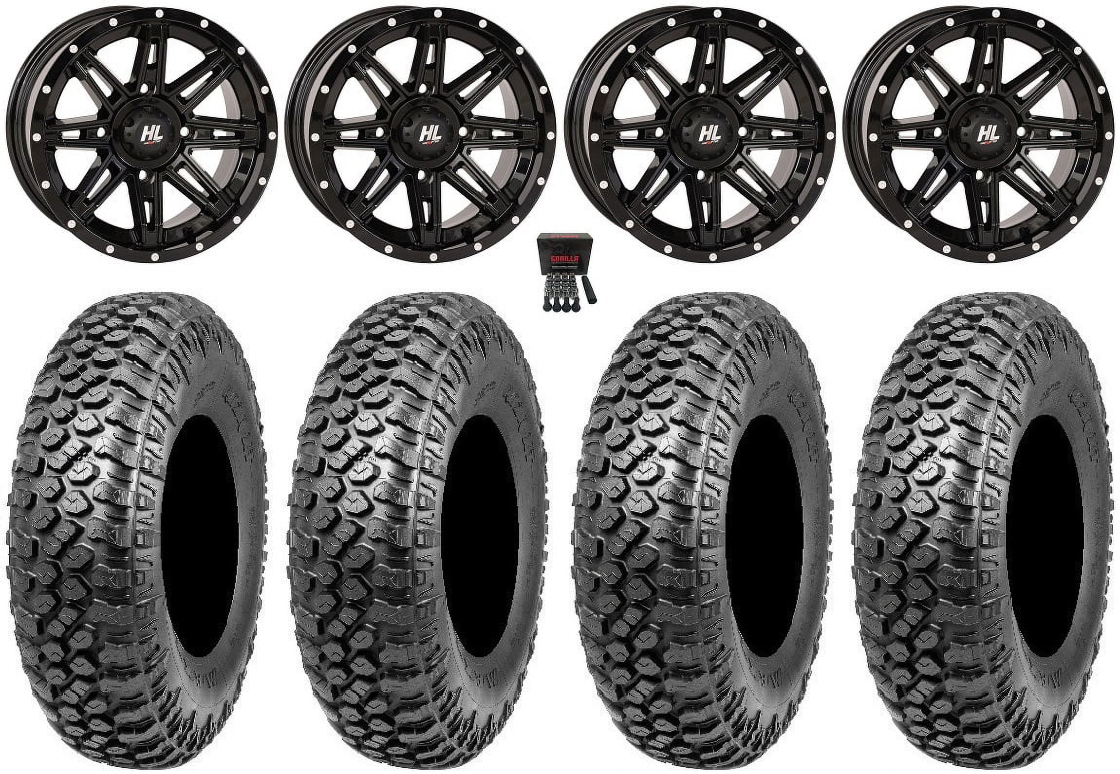 High Lifter HL22 14" Wheels Black 30" RAZR XT Tires Sportsman RZR ...