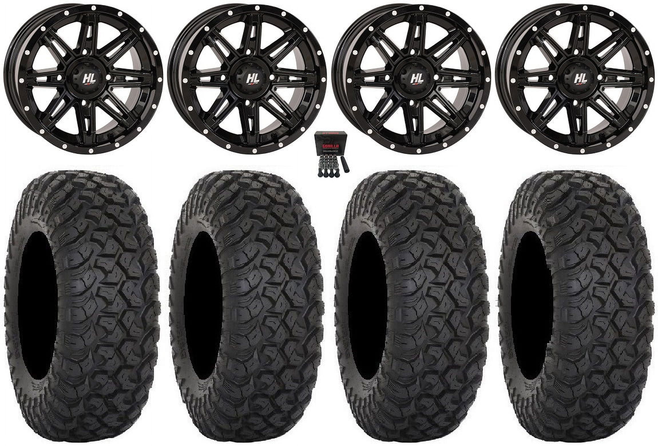 High Lifter HL22 14" Wheels Black 30" RT320 Tires Sportsman RZR Ranger ...