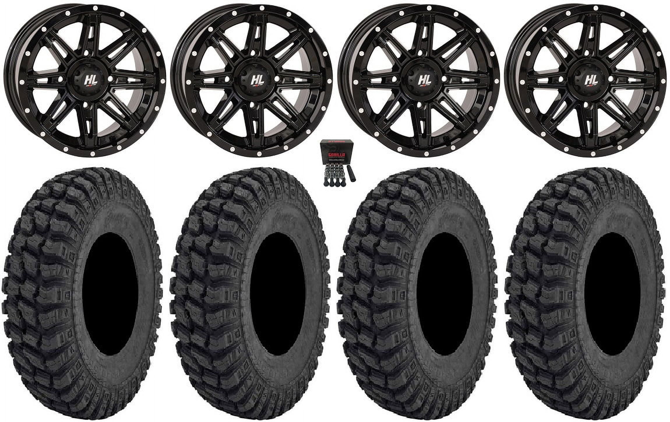 High Lifter HL22 14" Wheels Black 30" Warrior AT Tires Can-Am Commander ...