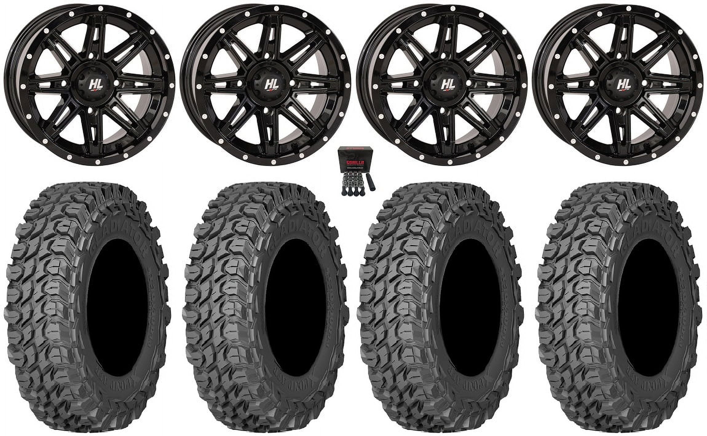 High Lifter HL22 14" Wheels Black 30" X Comp ATR Tires Kawasaki Teryx ...